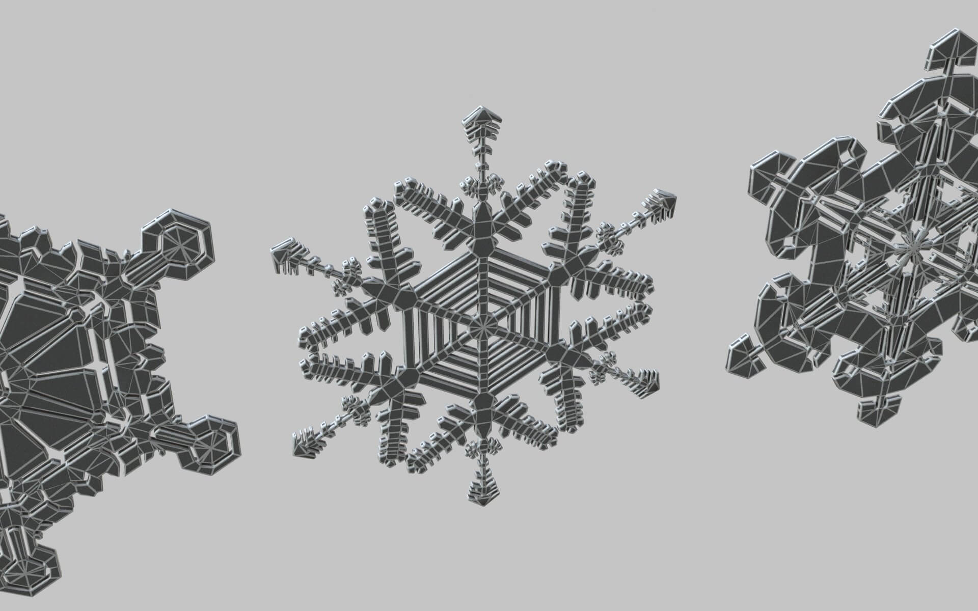 Snowflakes - 3D Model by tomoplace
