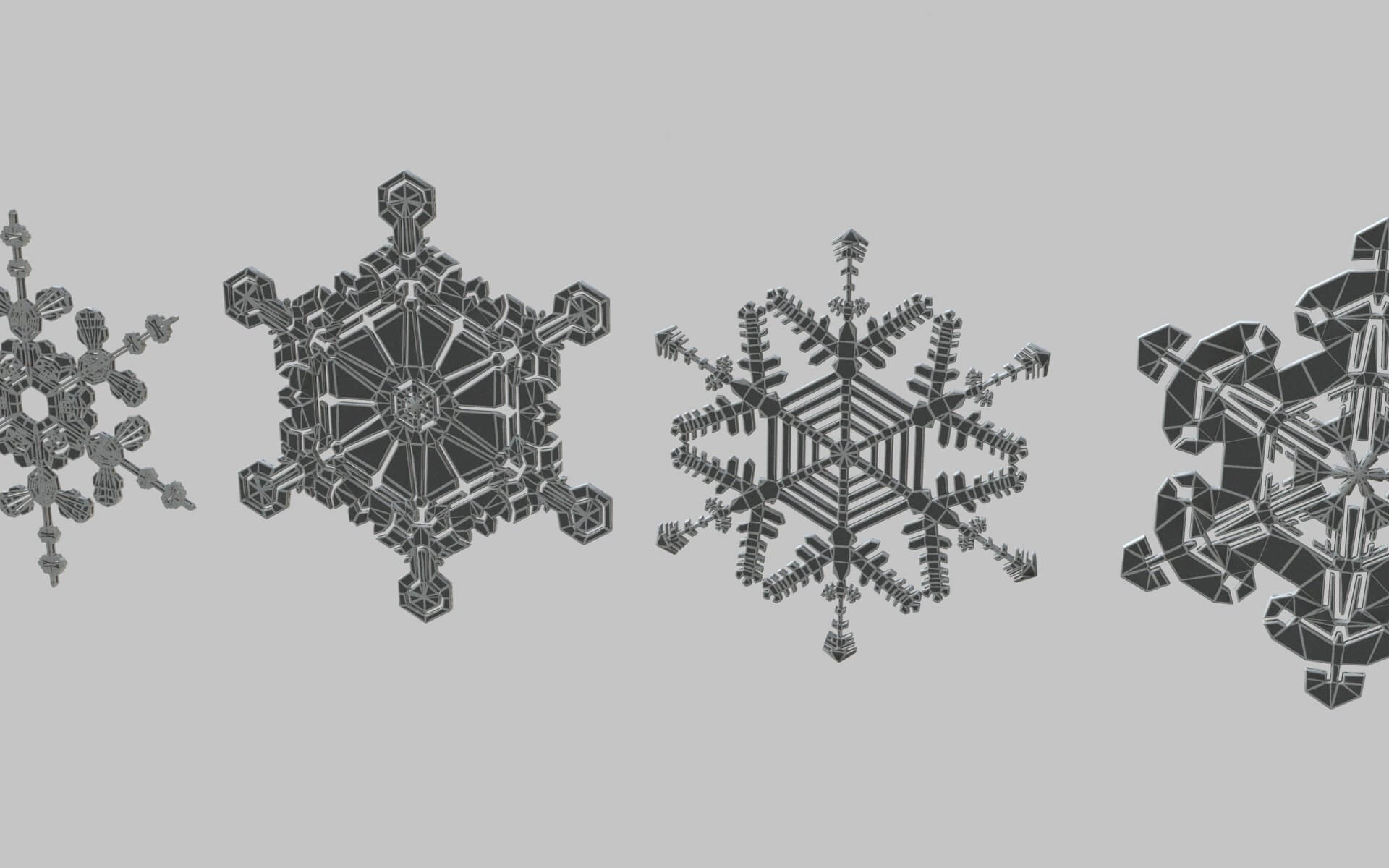 Snowflakes - 3D Model by tomoplace