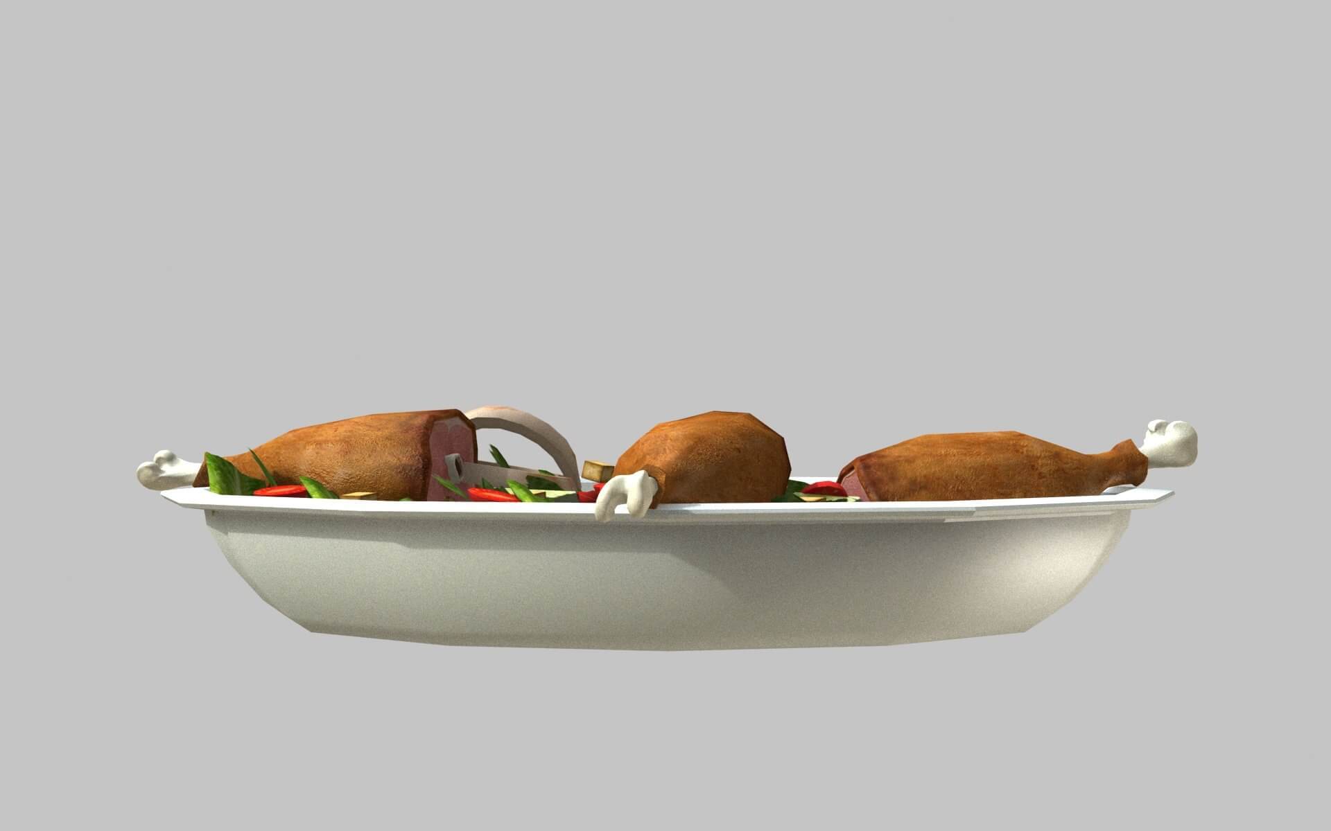 Turkey Leg Salad - 3D Model by tomoplace