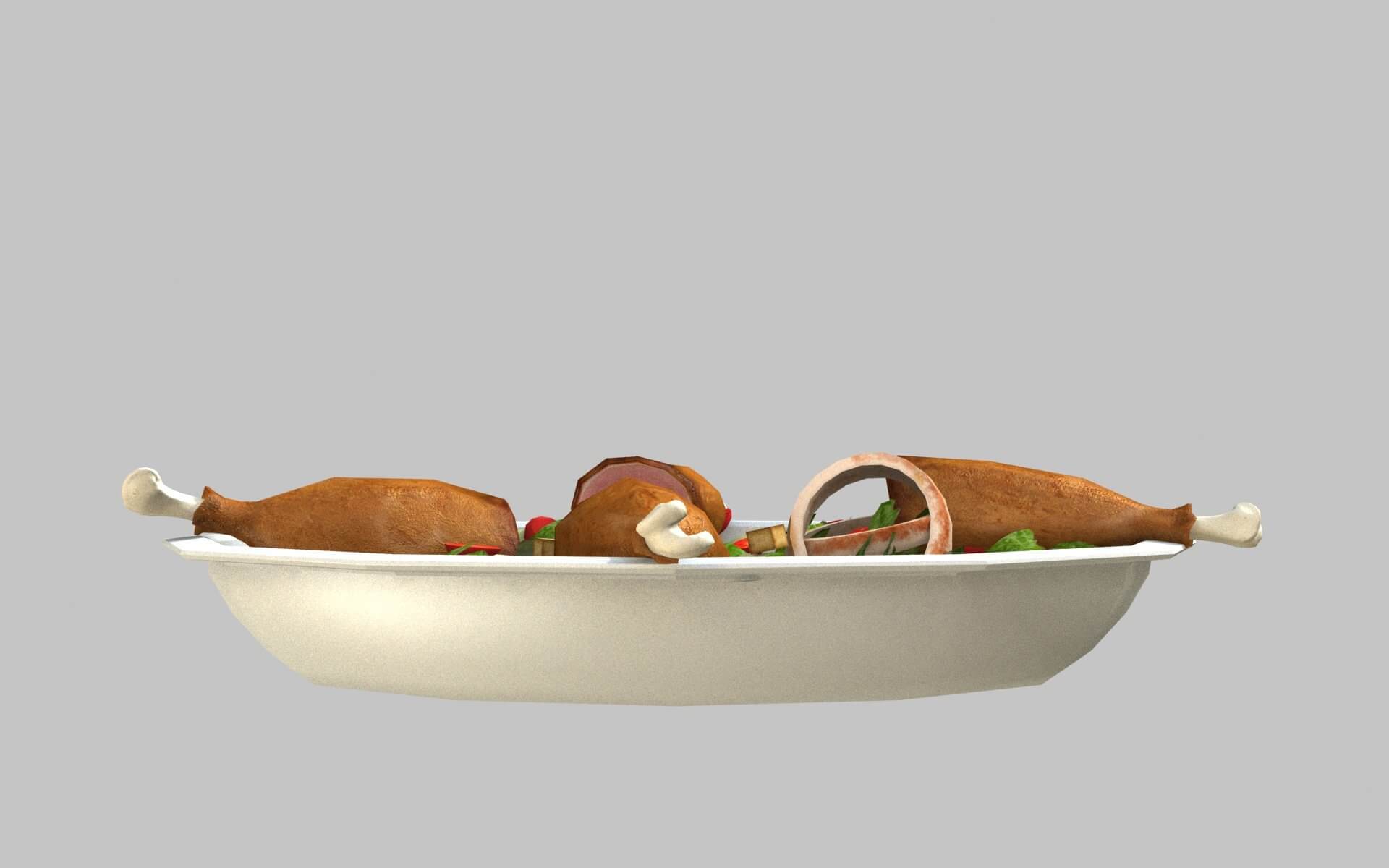 Turkey Leg Salad - 3D Model by tomoplace