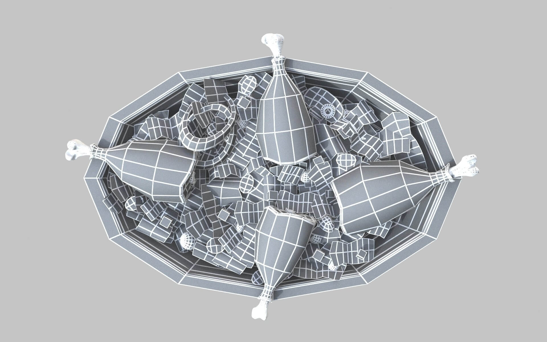 Turkey Leg Salad - 3D Model by tomoplace