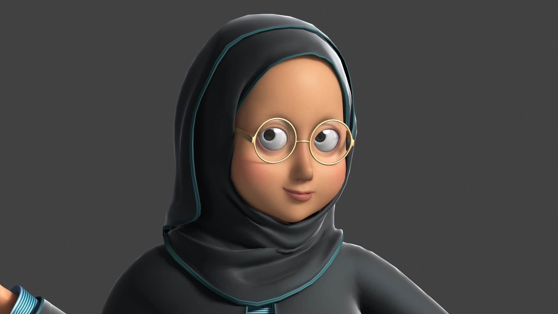 Arab Muslim Cartoon Family - 3D Model by toonworks