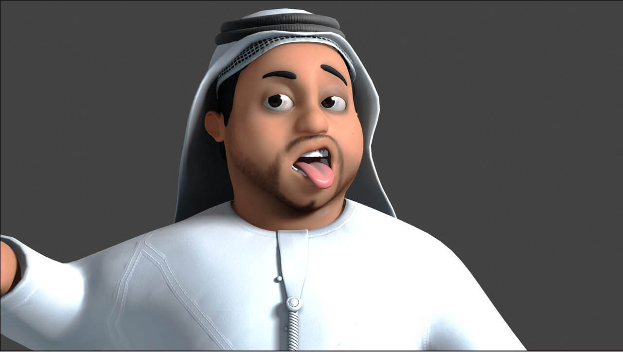 Arab Muslim Cartoon Family - 3D Model by toonworks