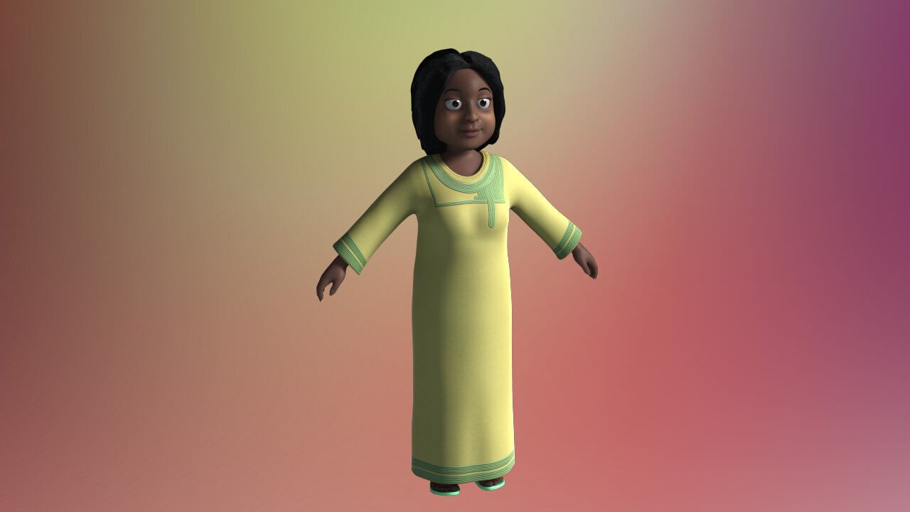 Cartoon African Woman - 3D Model by toonworks