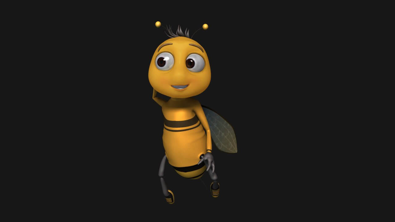 Cartoon Bee Character - 3D Model by toonworks
