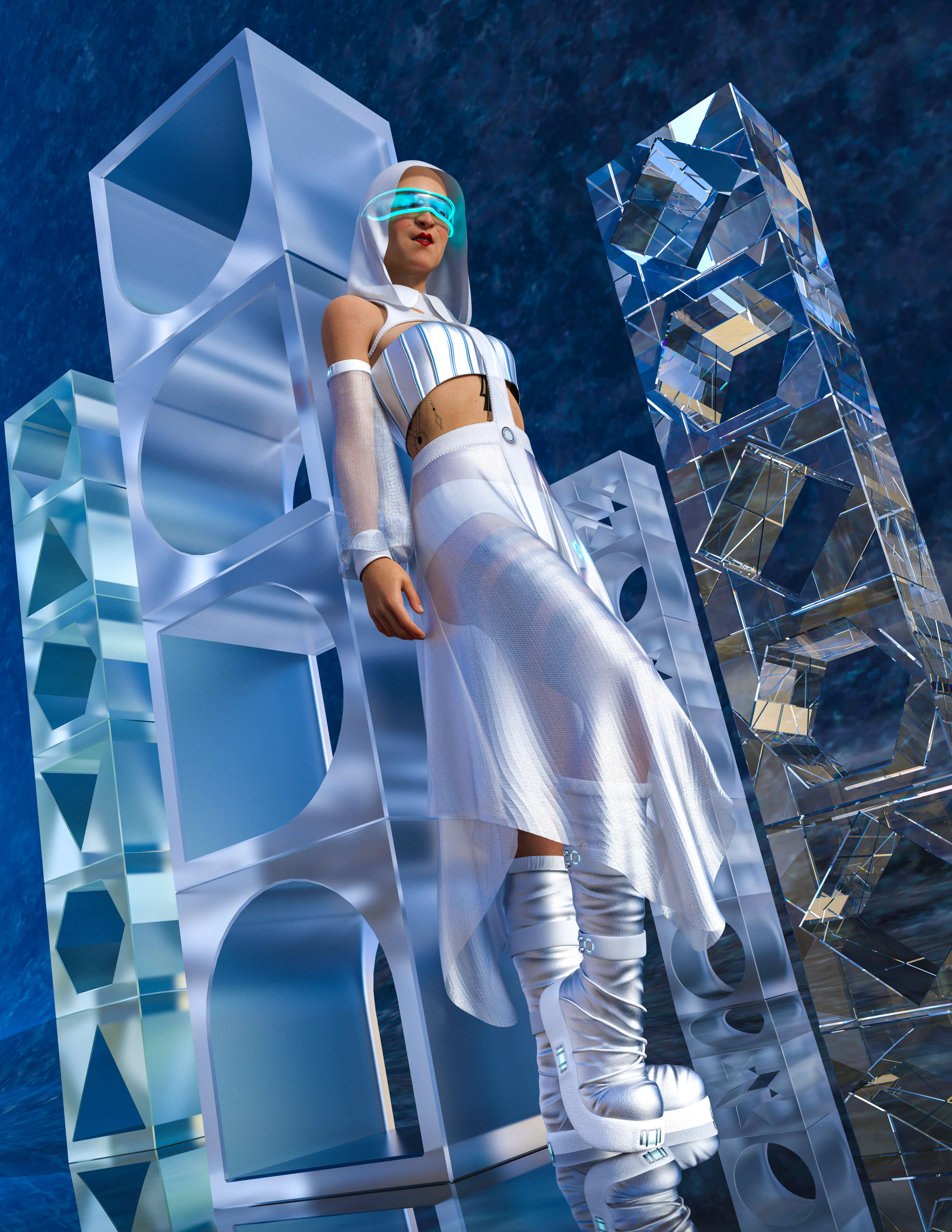 Glass Houses 3D Render, Digital Art by Torgan