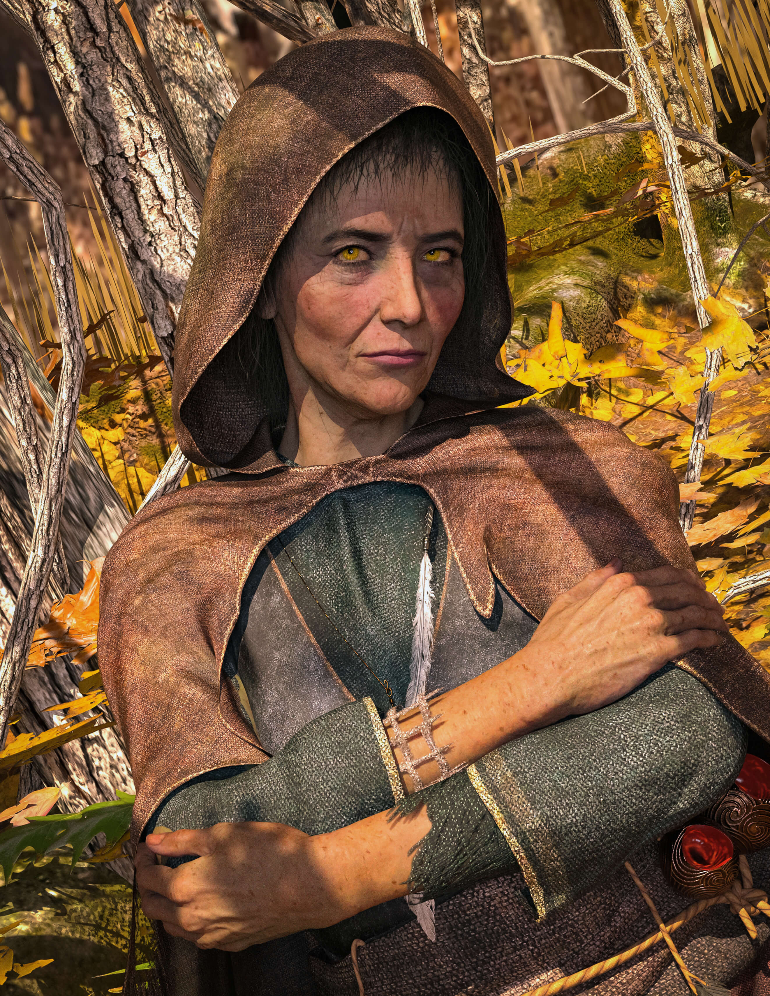 Hedge Witch 3D Render, Digital Art by Torgan