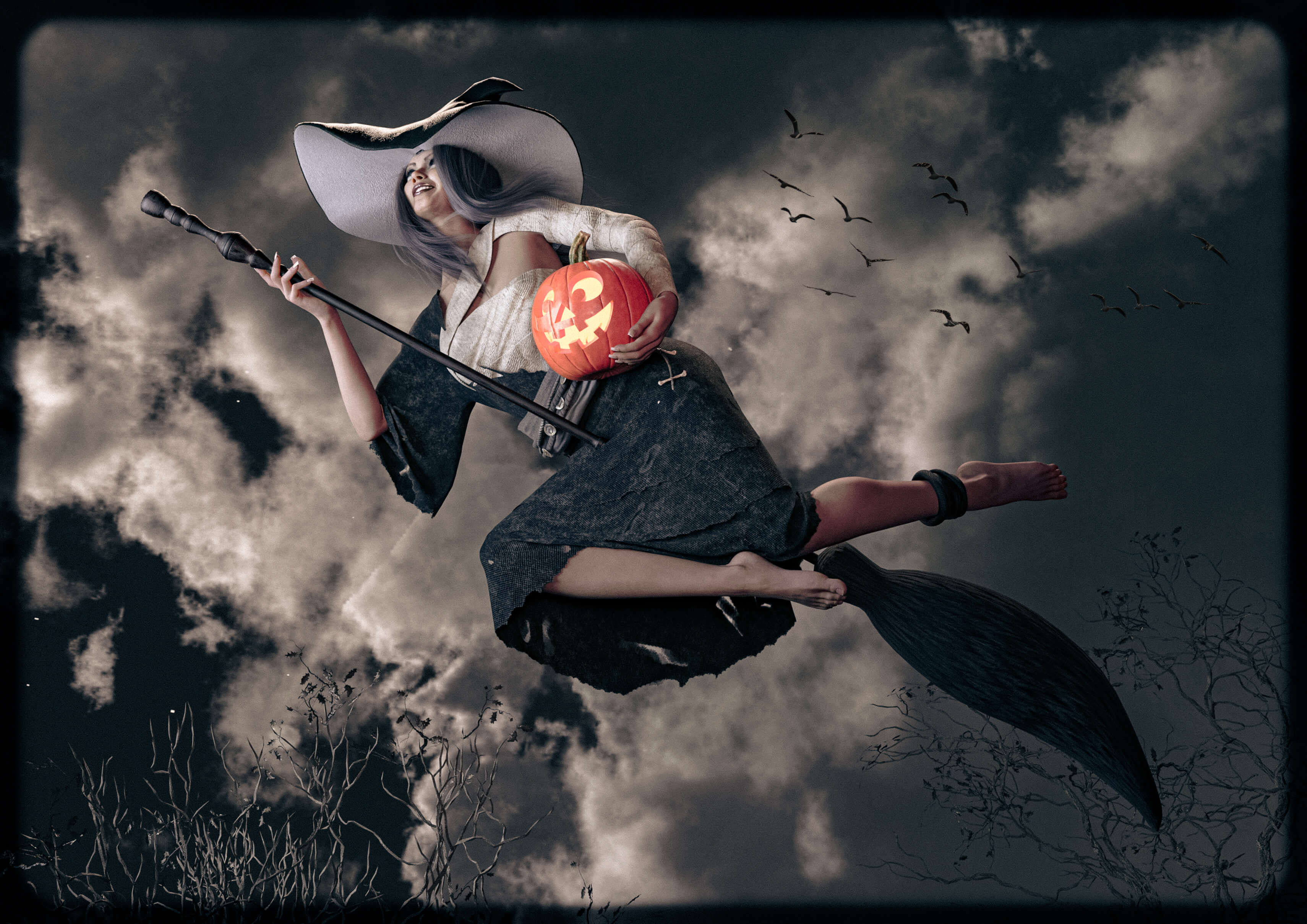 Jack's Halloween Ride 3D Render, Digital Art by Torgan