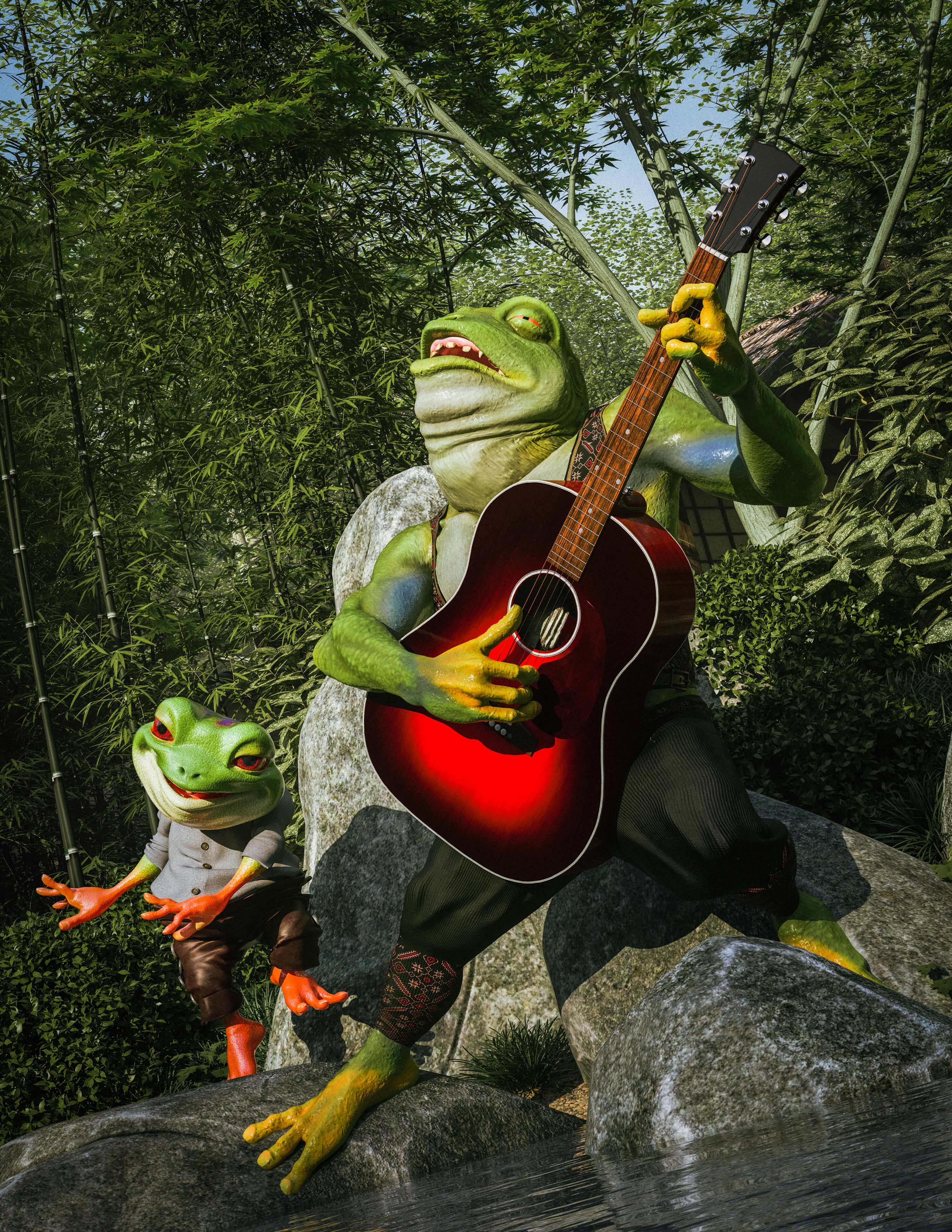 Musically Inclined 3D Render, Digital Art by Torgan