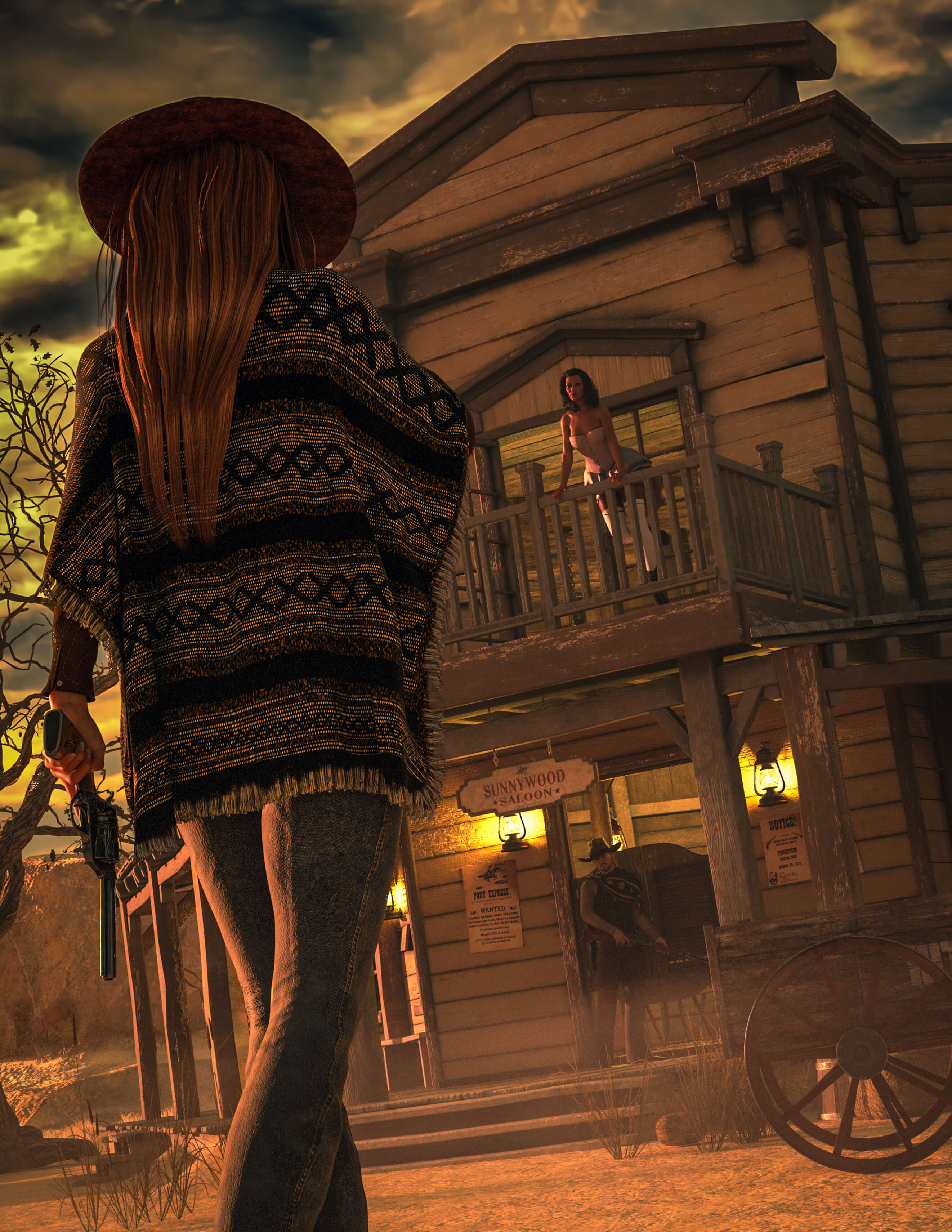 Payback at Sunnywood 3D Render, Digital Art by Torgan