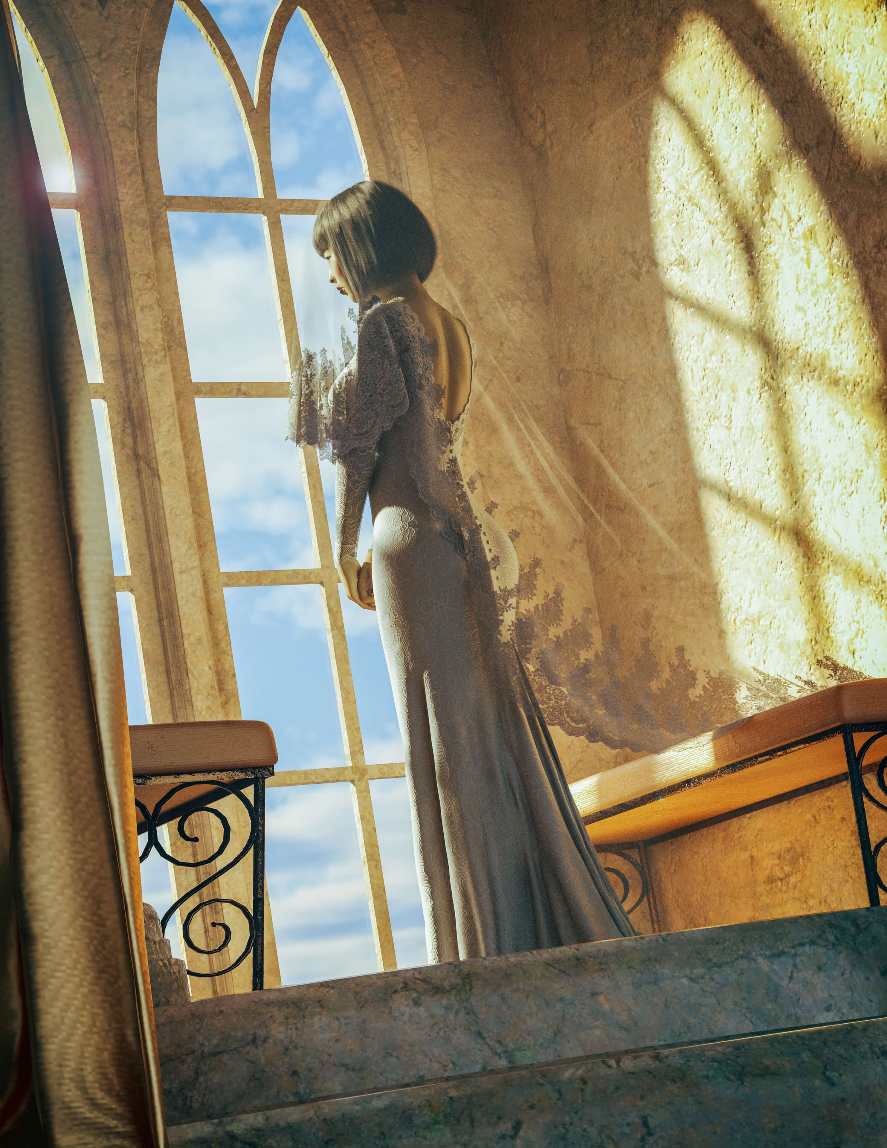 The Loneliest Bride 3D Render, Digital Art by Torgan