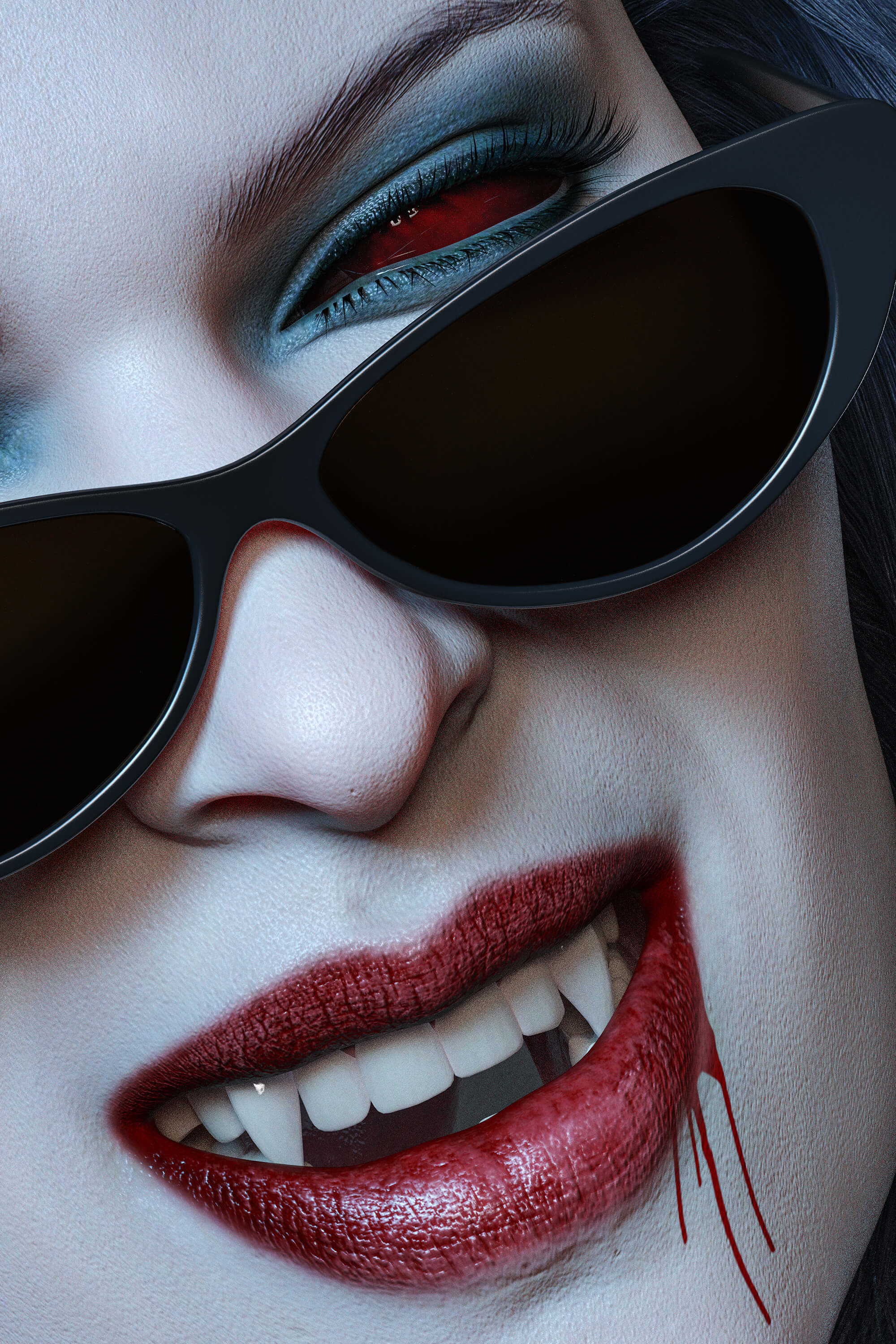 Vampire Wink 3D Render, Digital Art by Torgan