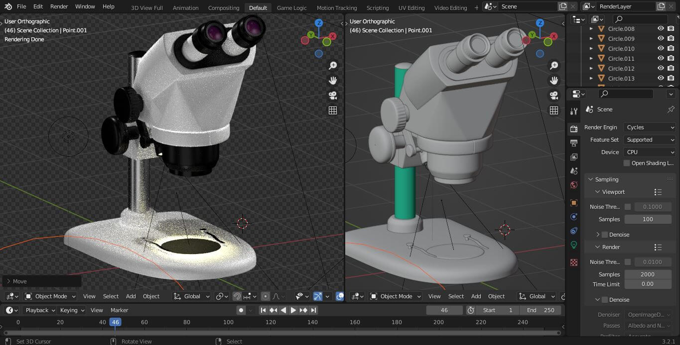 Stereo Microscope - 3D Model by Touati