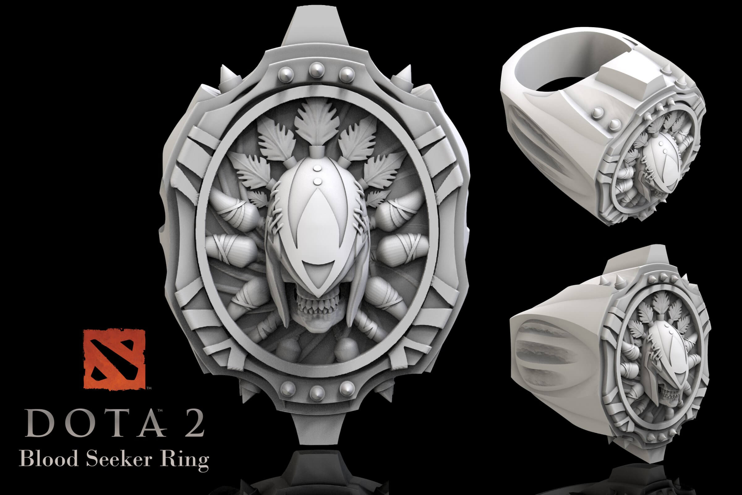 Ring And Pendant Dota2 Blood Seeker - 3D Print Model by trademan1986