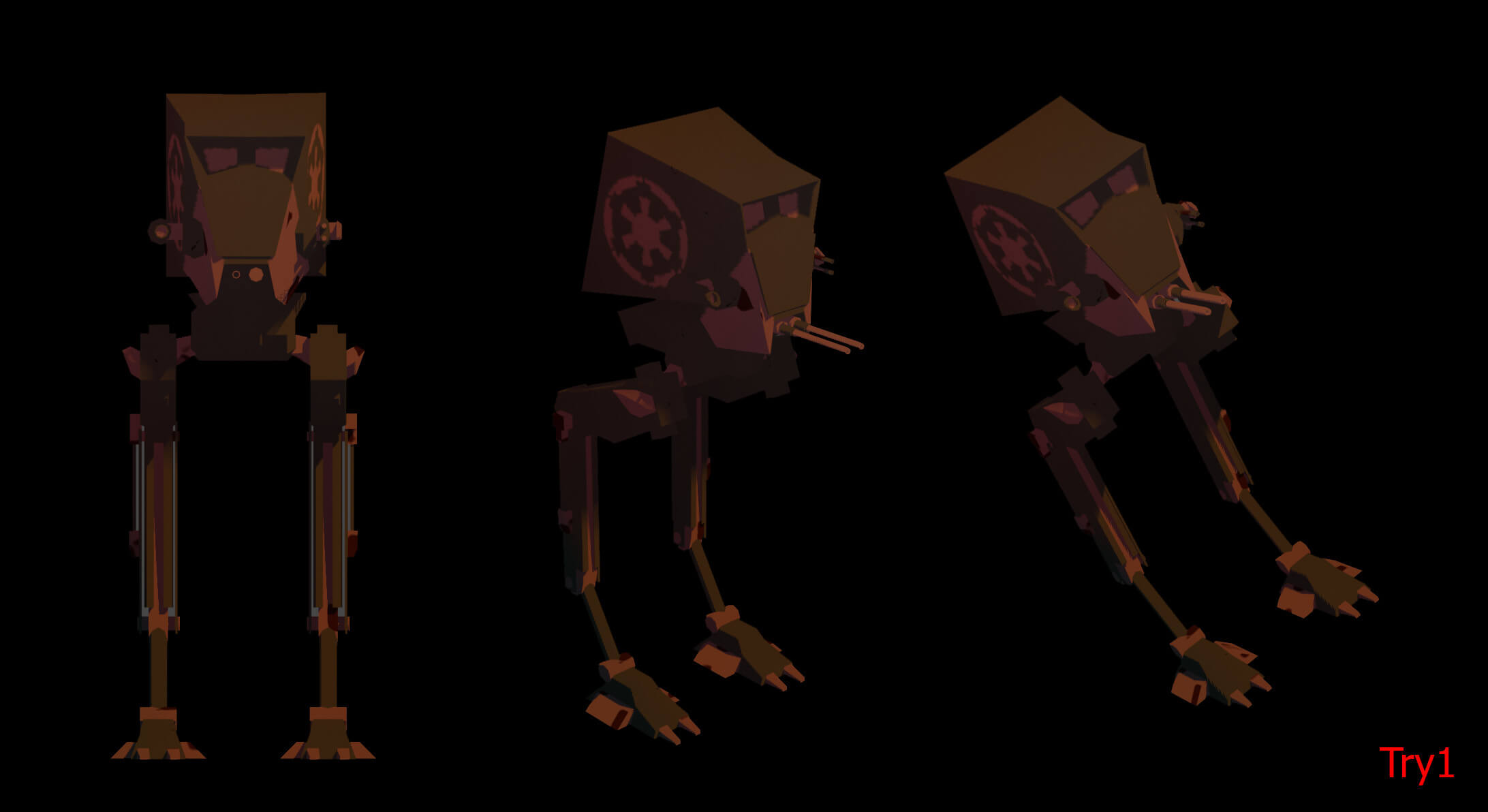 Low Poly AT-ST Free 3D Model by Traiven