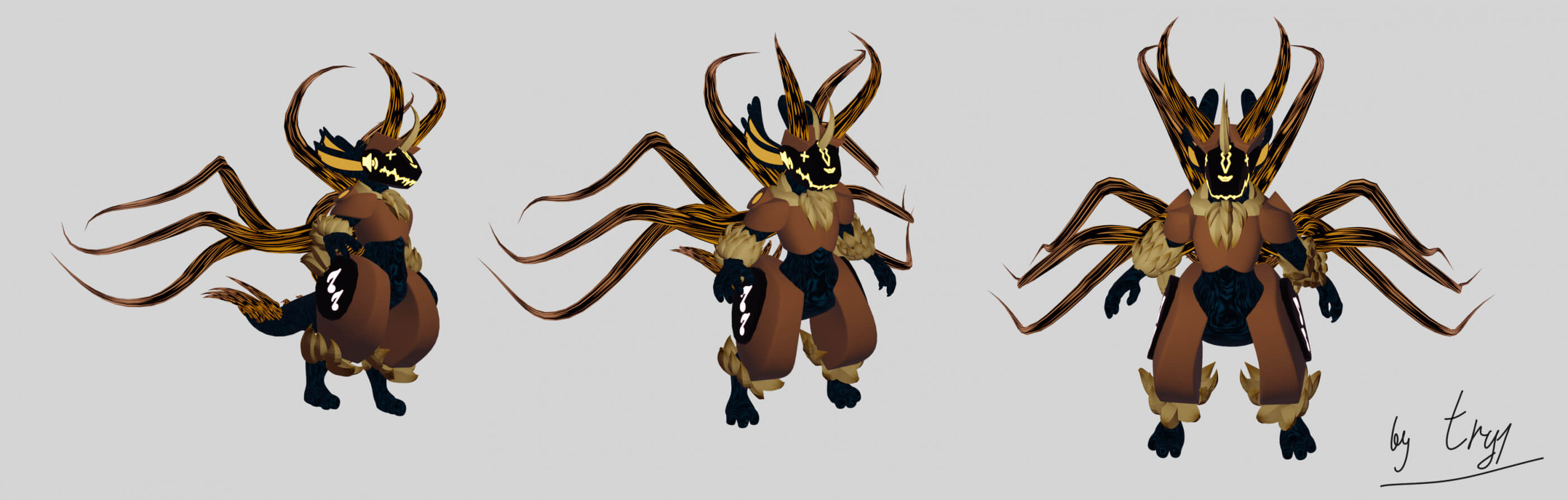 Demonic Protogen - Free 3D Model by Traiven