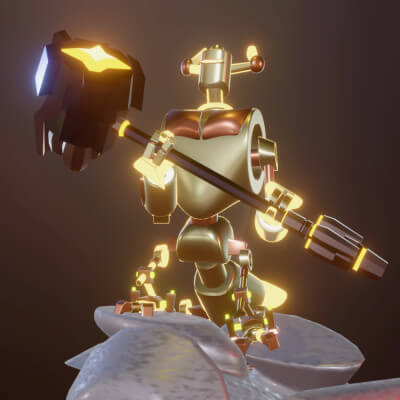 Robo-Warrior Free 3D Model by Traiven