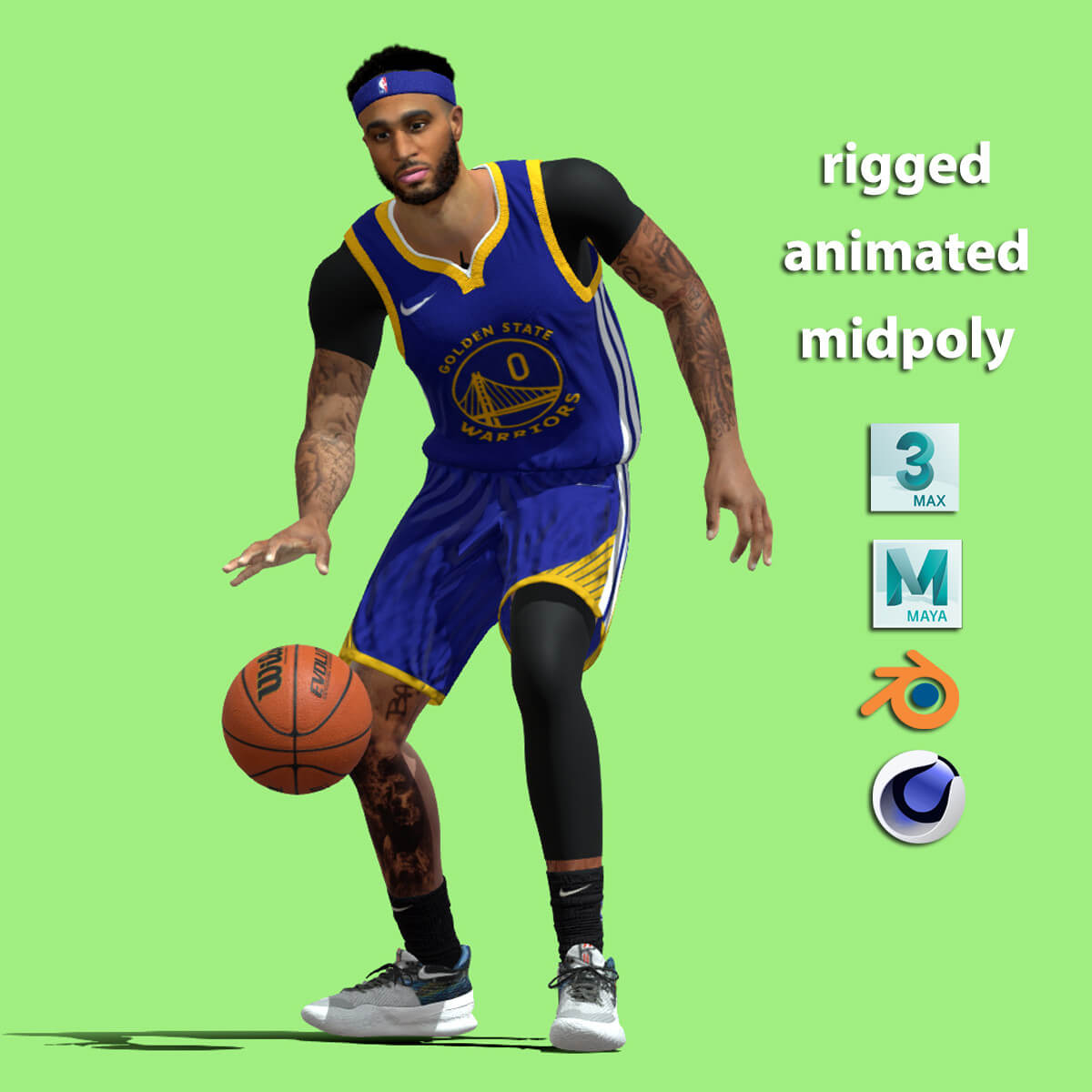 3D Gary Payton II Golden State Warriors NBA by tranduyhieu