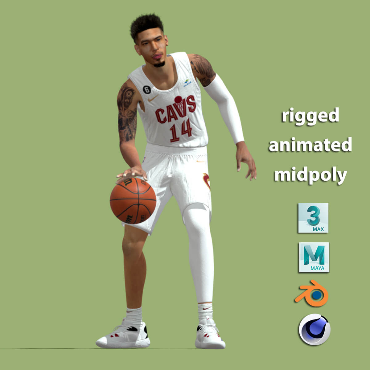 3D Rigged Danny Green Cleveland Cavaliers NBA by tranduyhieu