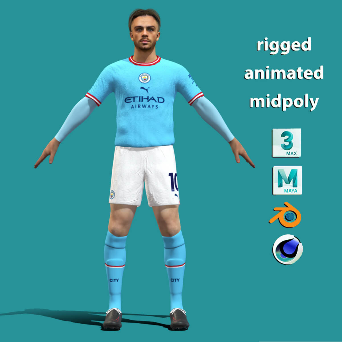 3D Rigged Jack Grealish by tranduyhieu