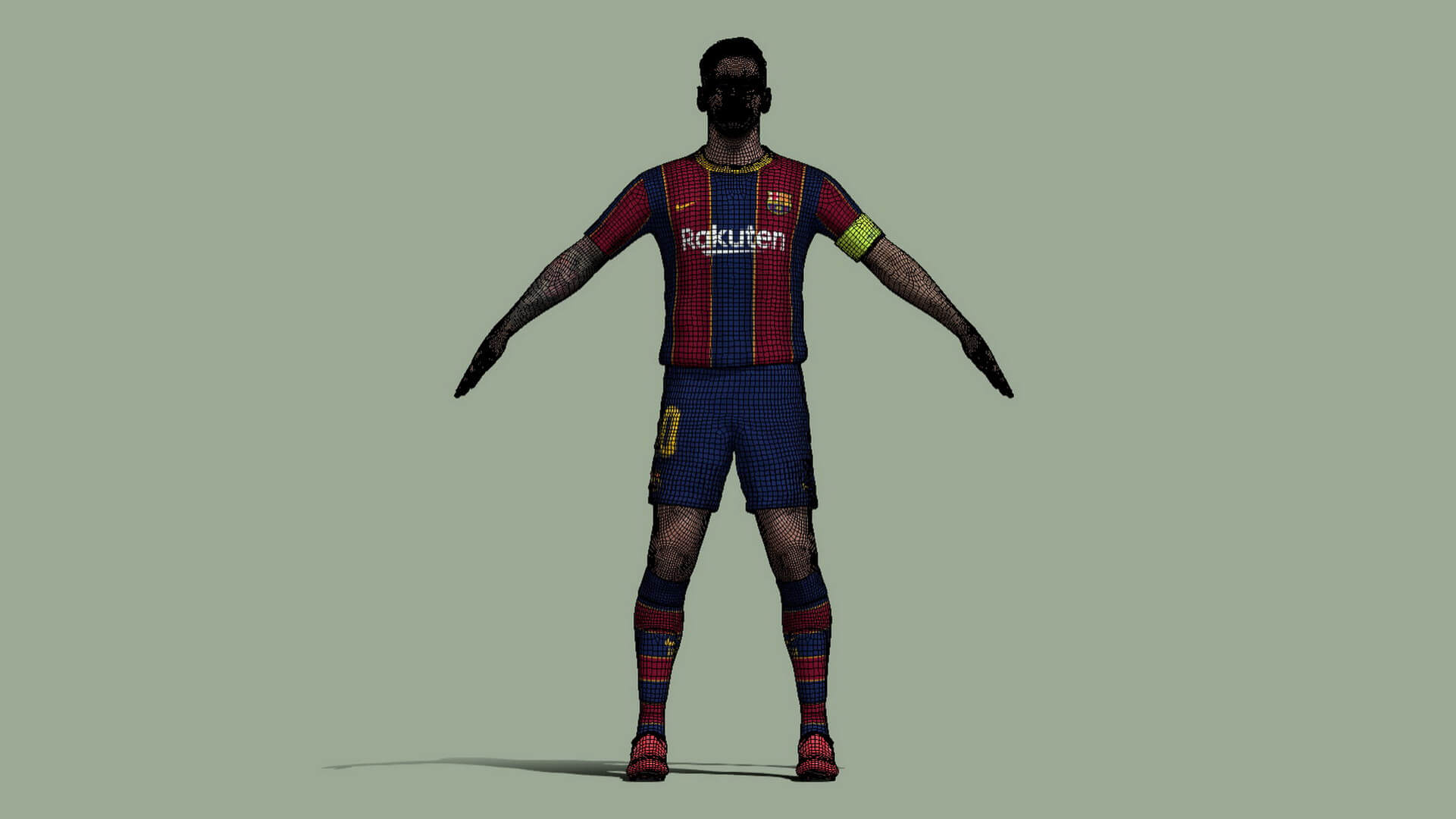 A-Pose Rigged Messi Barcelona 3D Model by tranduyhieu