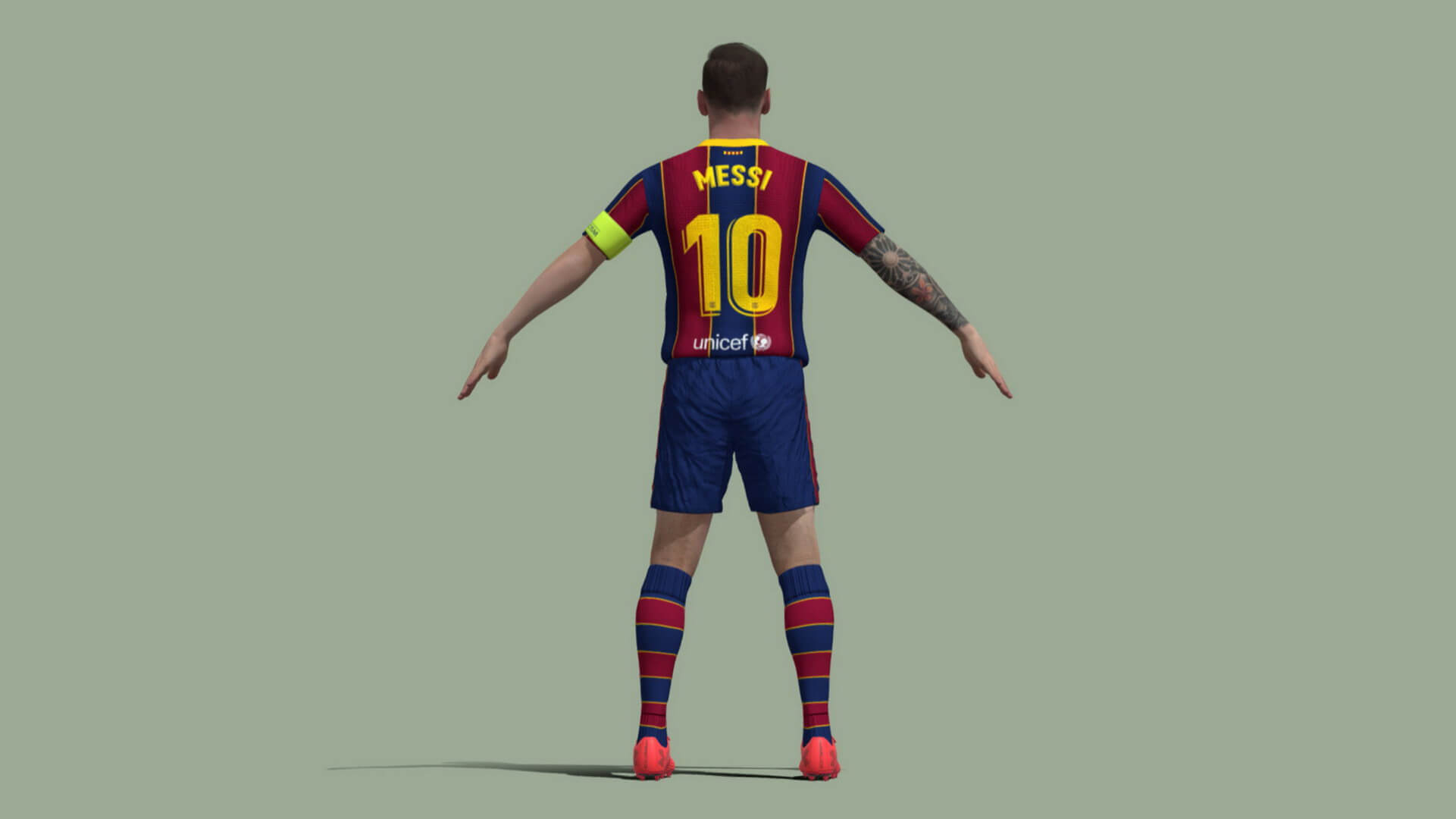 A-Pose Rigged Messi Barcelona 3D Model by tranduyhieu