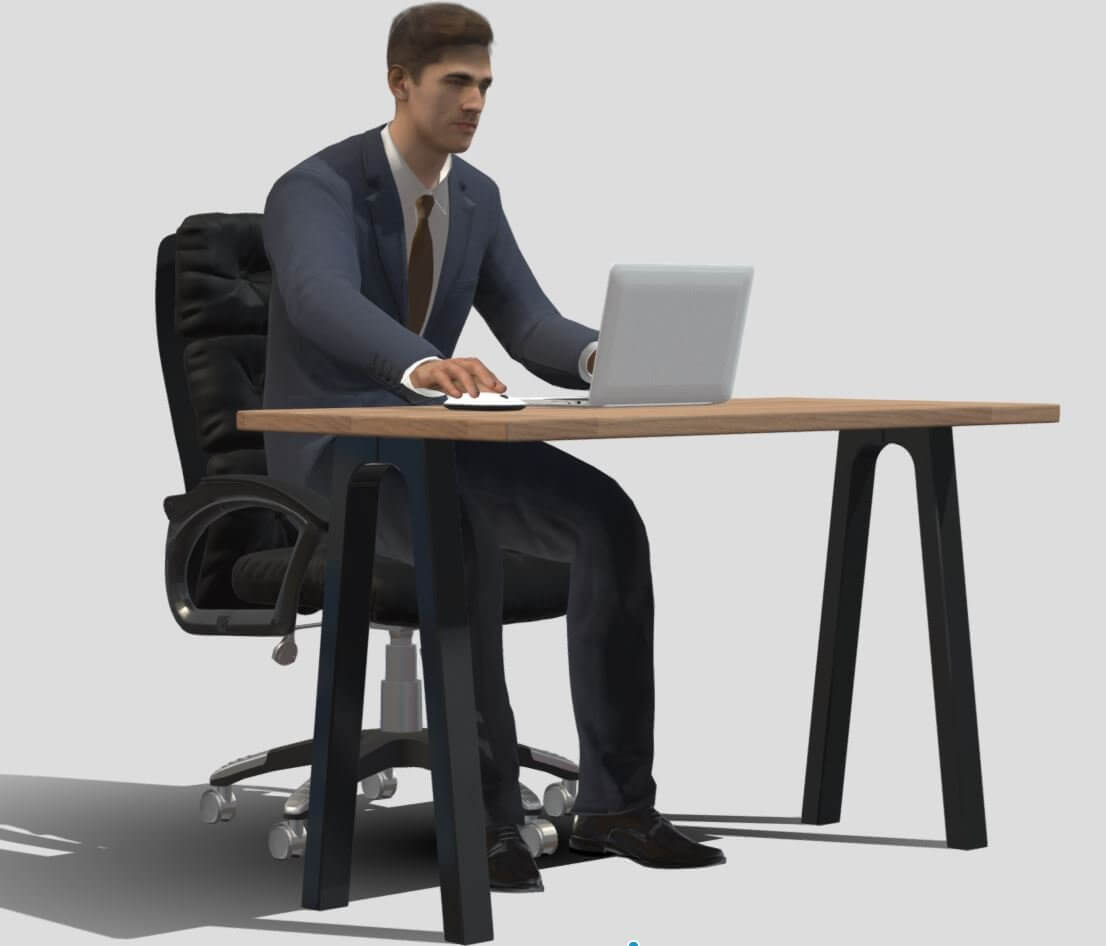 Business Man Working - 3D Model by tranduyhieu