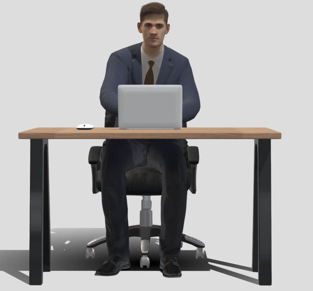 Business Man Working - 3D Model by tranduyhieu