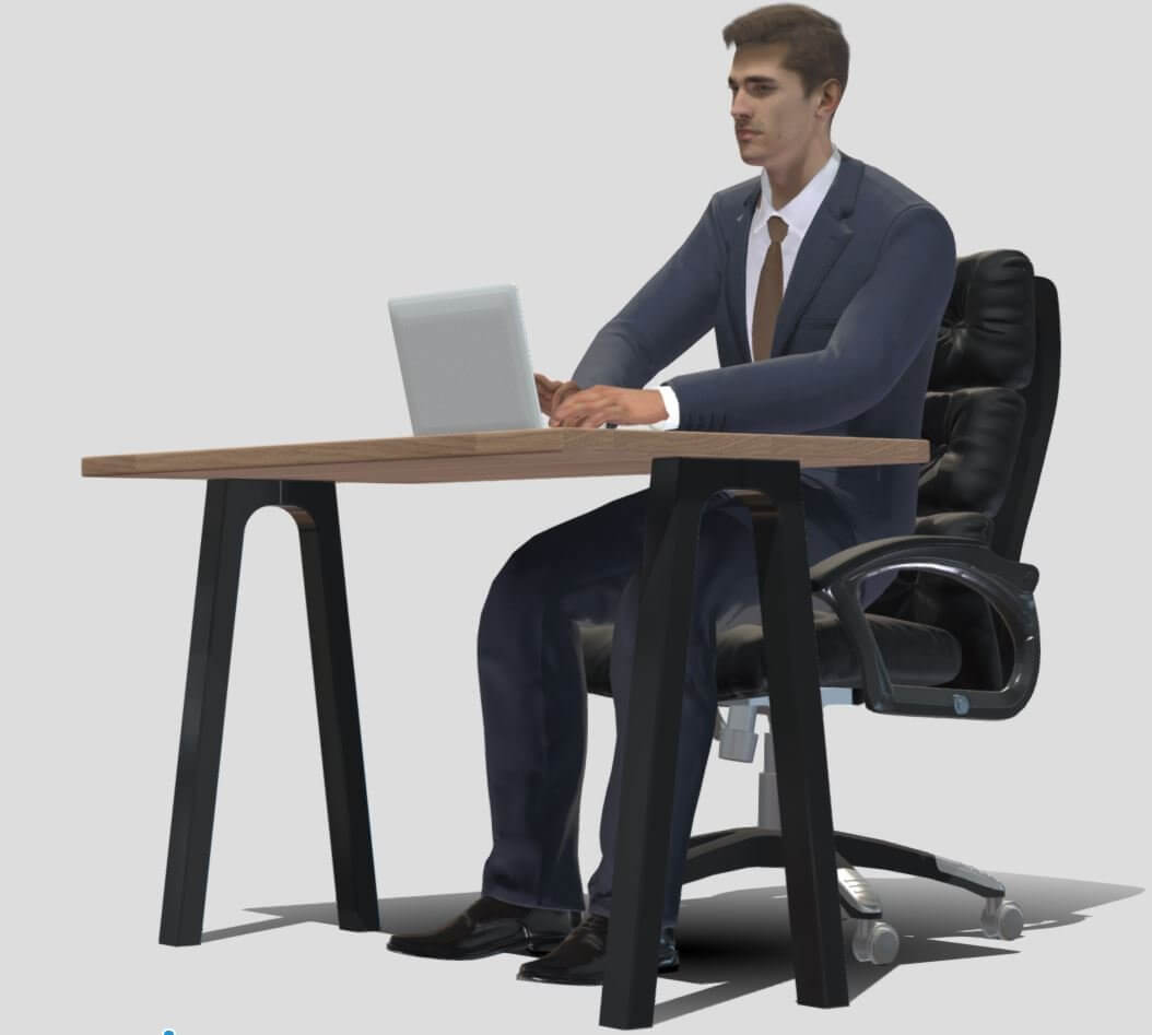 Business Man Working - 3D Model by tranduyhieu