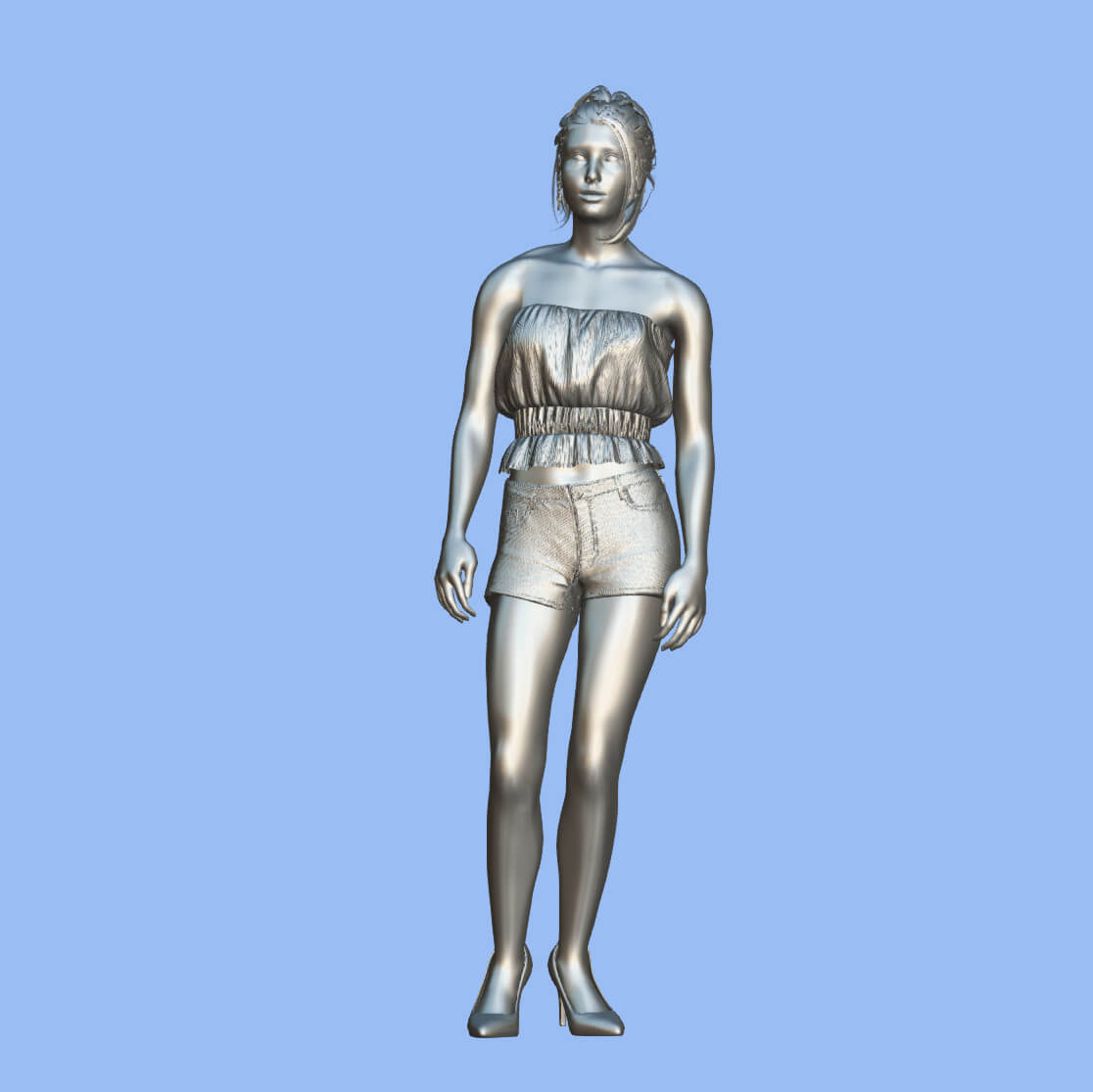 Casual Girl Standing - 3D Model by tranduyhieu