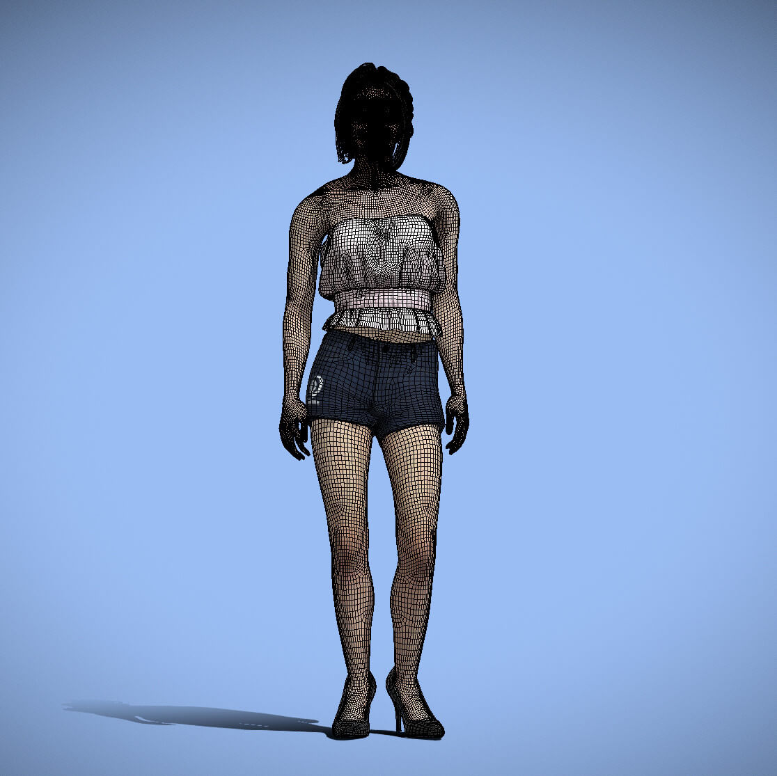Casual Girl Standing - 3D Model by tranduyhieu