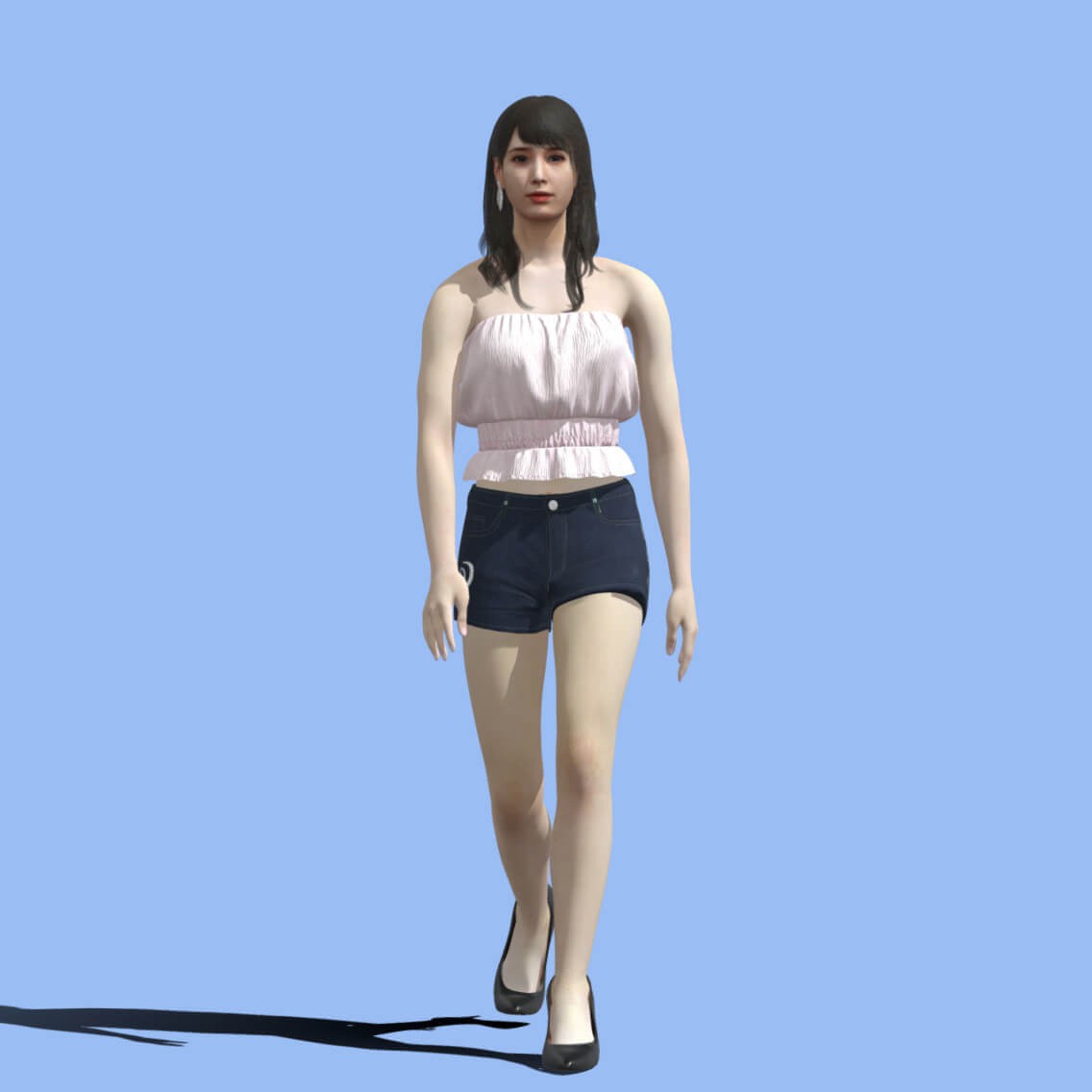 Casual Girl Walking - 3D Model by tranduyhieu