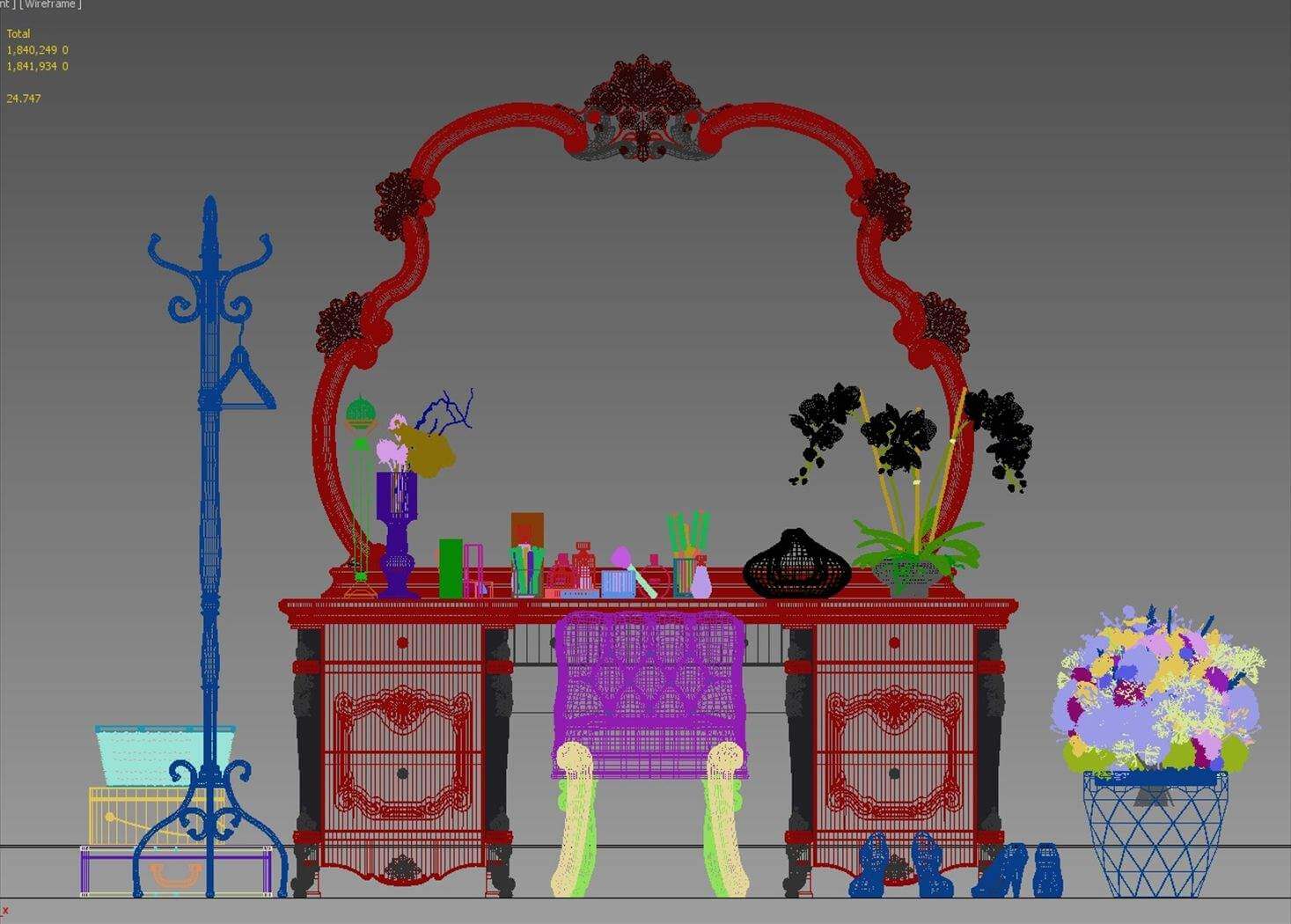 Dressing Table - 3D Model by tranduyhieu