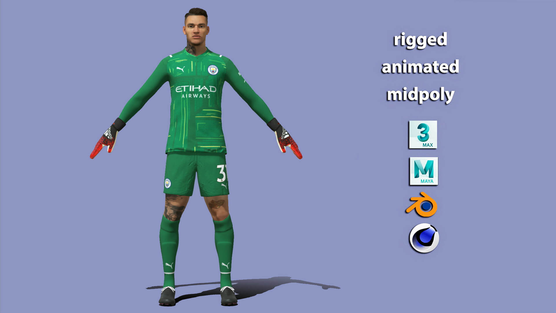 Ederson Goalkeeper - 3D Model by tranduyhieu