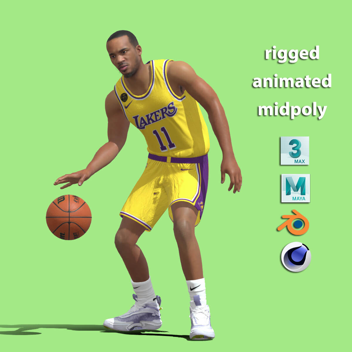 3D Avery Bradley Los Angeles Lakers NBA 3D Render by tranduyhieu