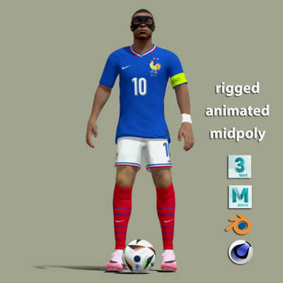 Kylian Mbappe France Euro 2024 - 3D Model by tranduyhieu