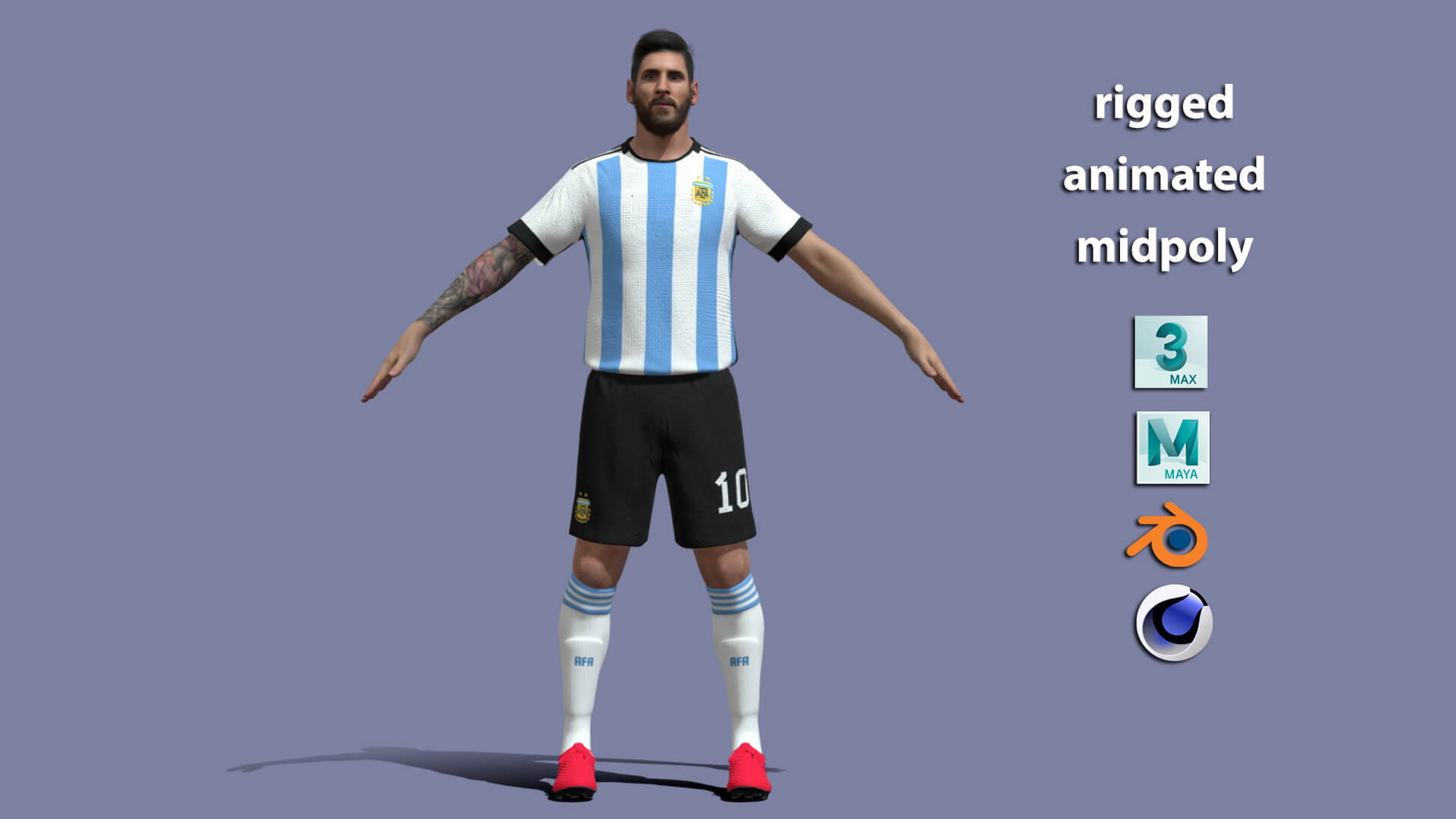 Messi Argentina World Cup 2022 - 3D Model by tranduyhieu