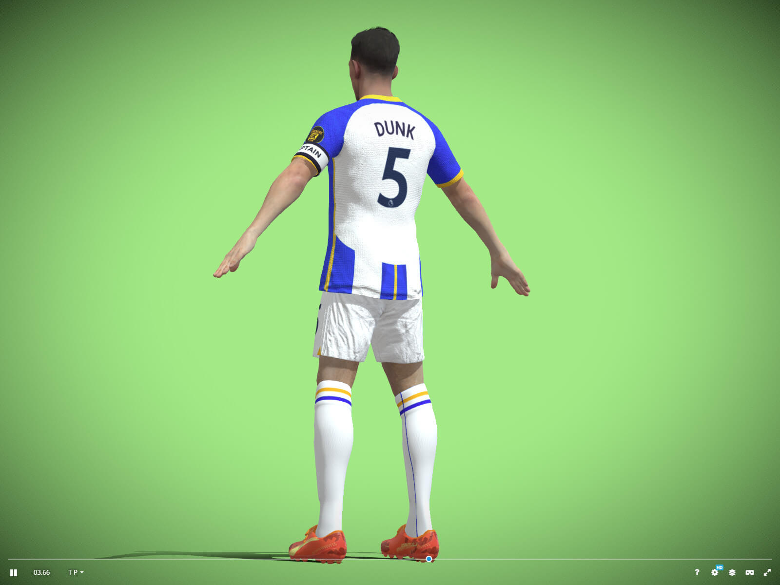T-P Rigged Lewis Dunk Brighton and Hove Albion 3D Model by tranduyhieu