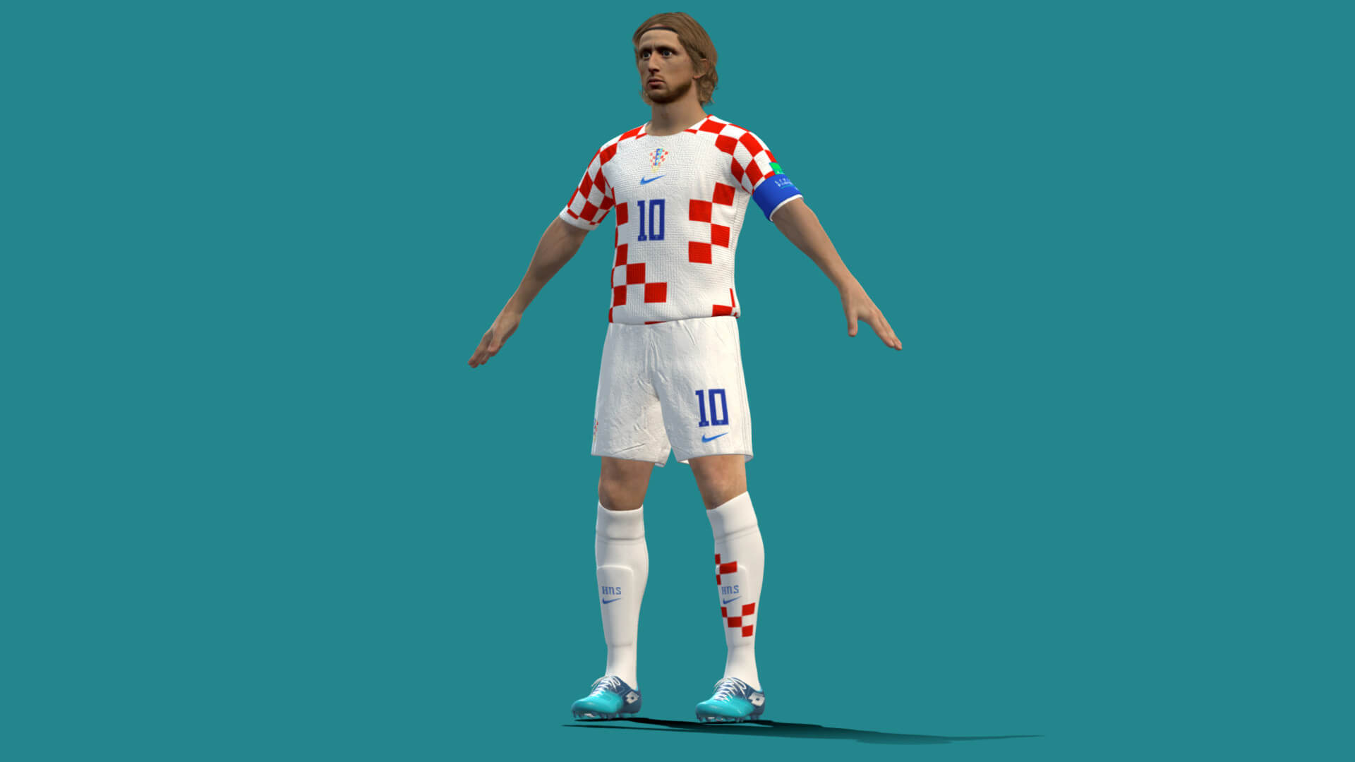 T-P Rigged Modric Croatia 3D Model by tranduyhieu
