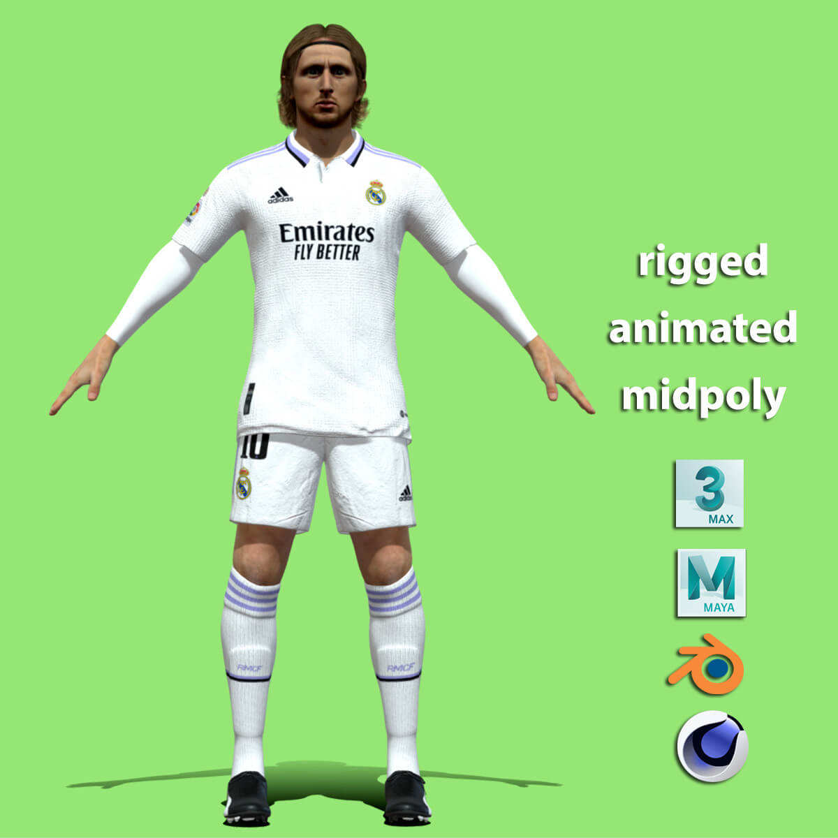 T-P Rigged Modric Real Madrid 2023 3D Model by tranduyhieu