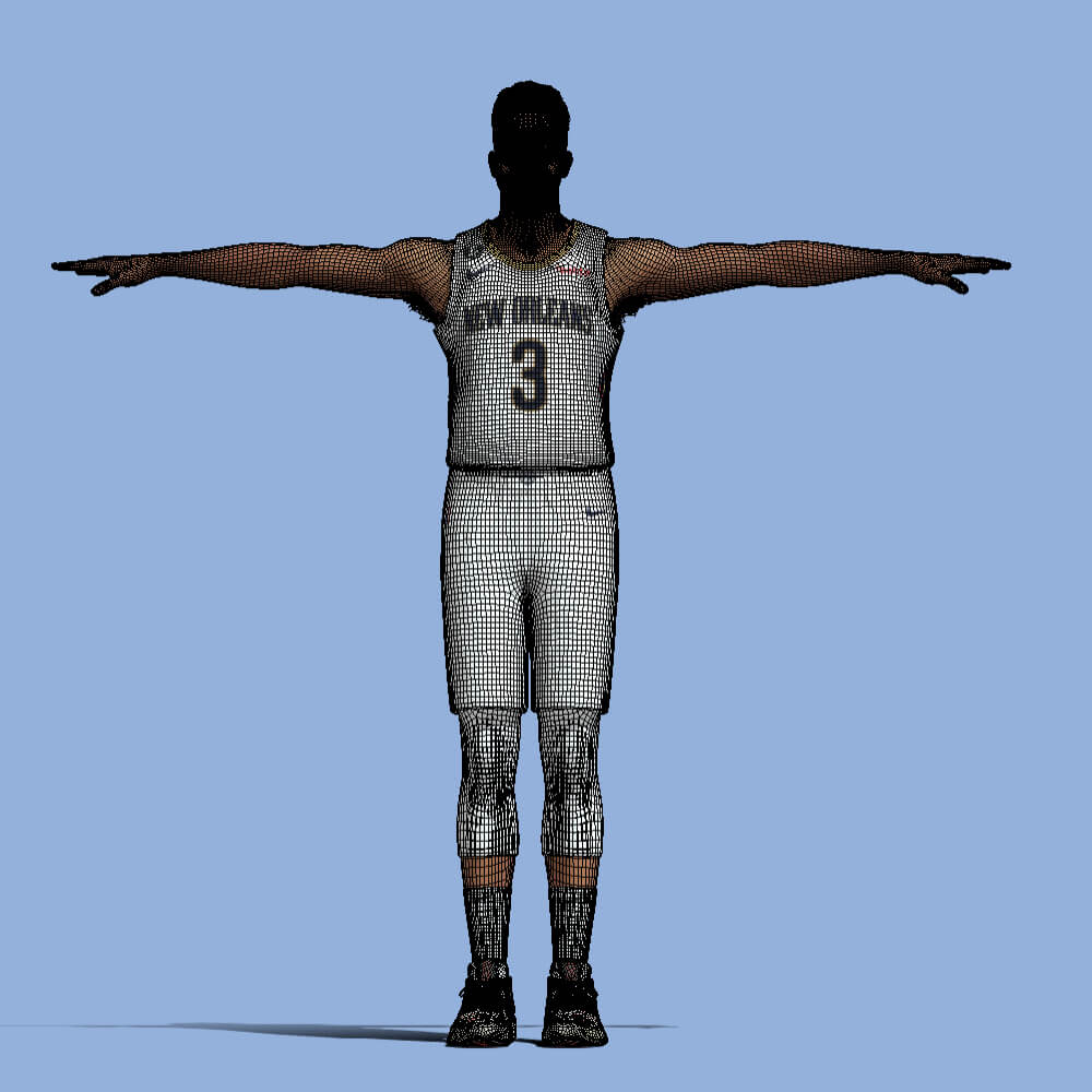 T-Pose Rigged Cj MC Collum New Orleans NBA 3D Model by tranduyhieu