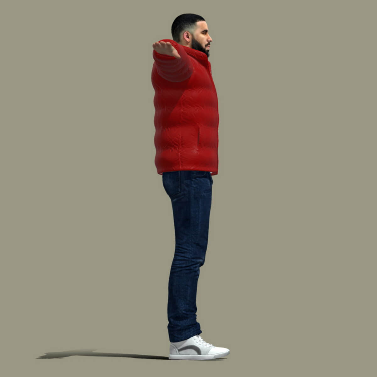 T-Pose Rigged Drake Rapper 3D Model by tranduyhieu