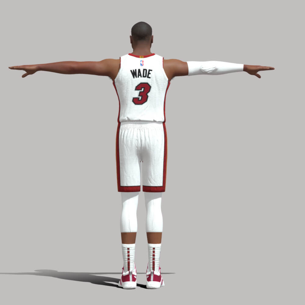 T-Pose Rigged Dwyane Wade Miami Heat 3D Model by tranduyhieu