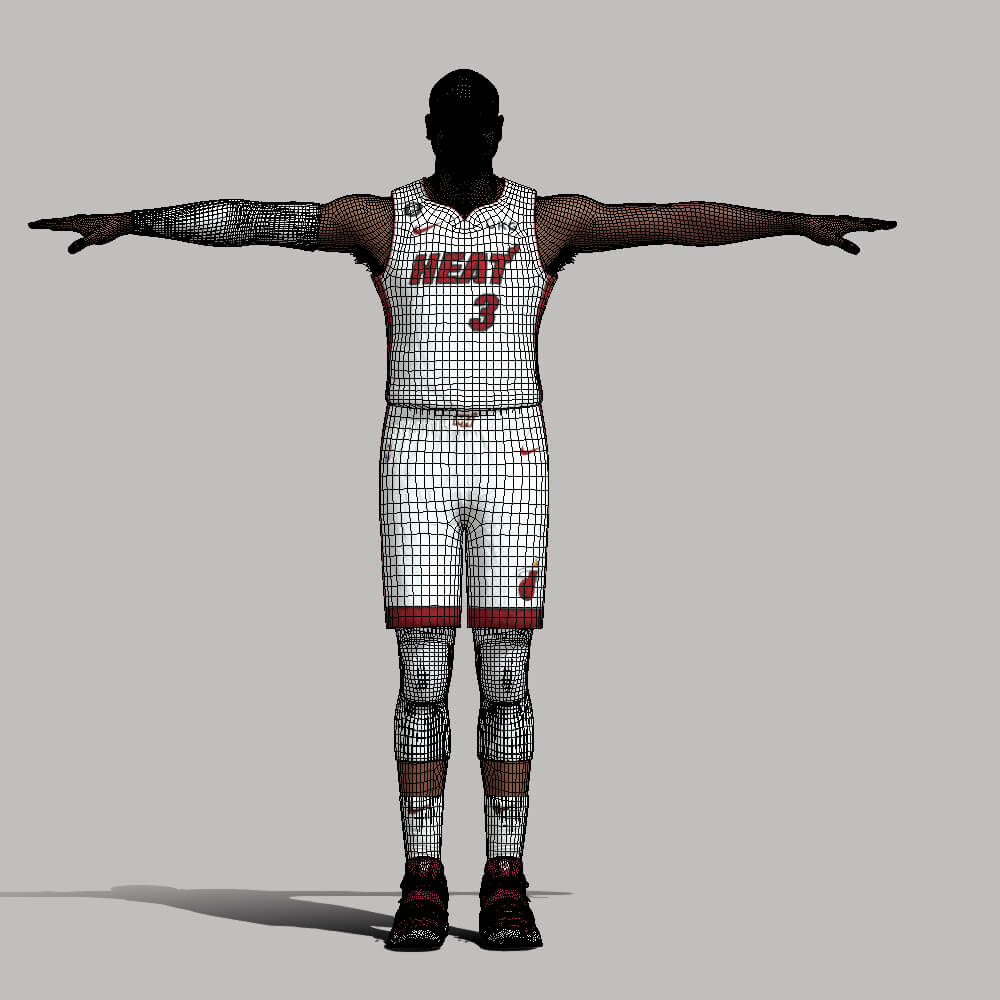 T-Pose Rigged Dwyane Wade Miami Heat 3D Model by tranduyhieu