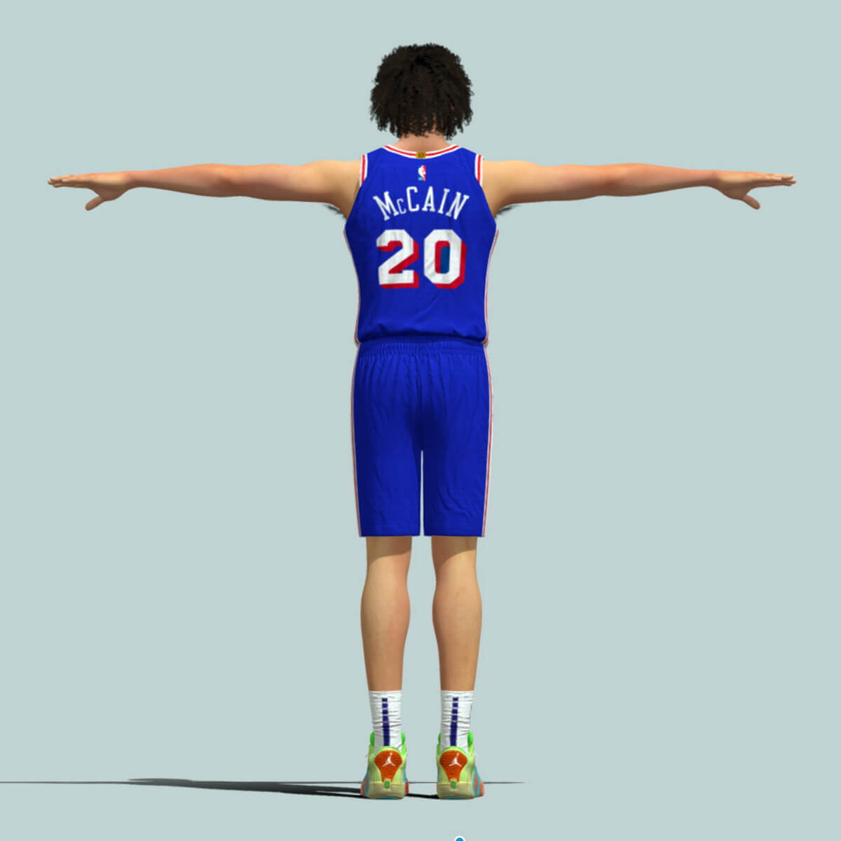 T-Pose Rigged Jared Mccain Philadelphia 76Ers 3D Model by tranduyhieu