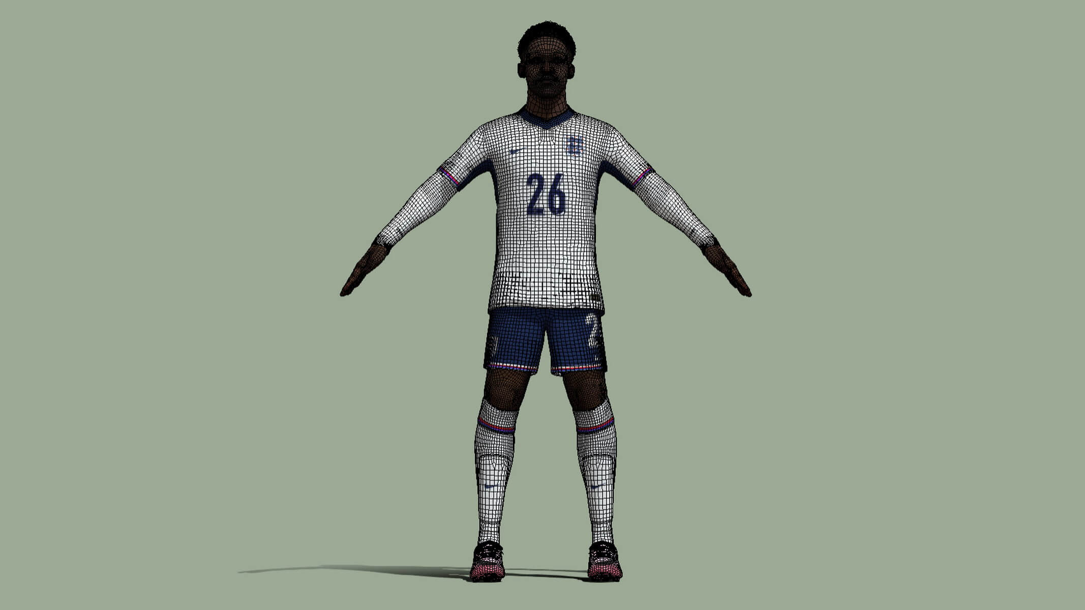 T-Pose Rigged Kobbie Mainoo England Euro 2024 3D Model by tranduyhieu