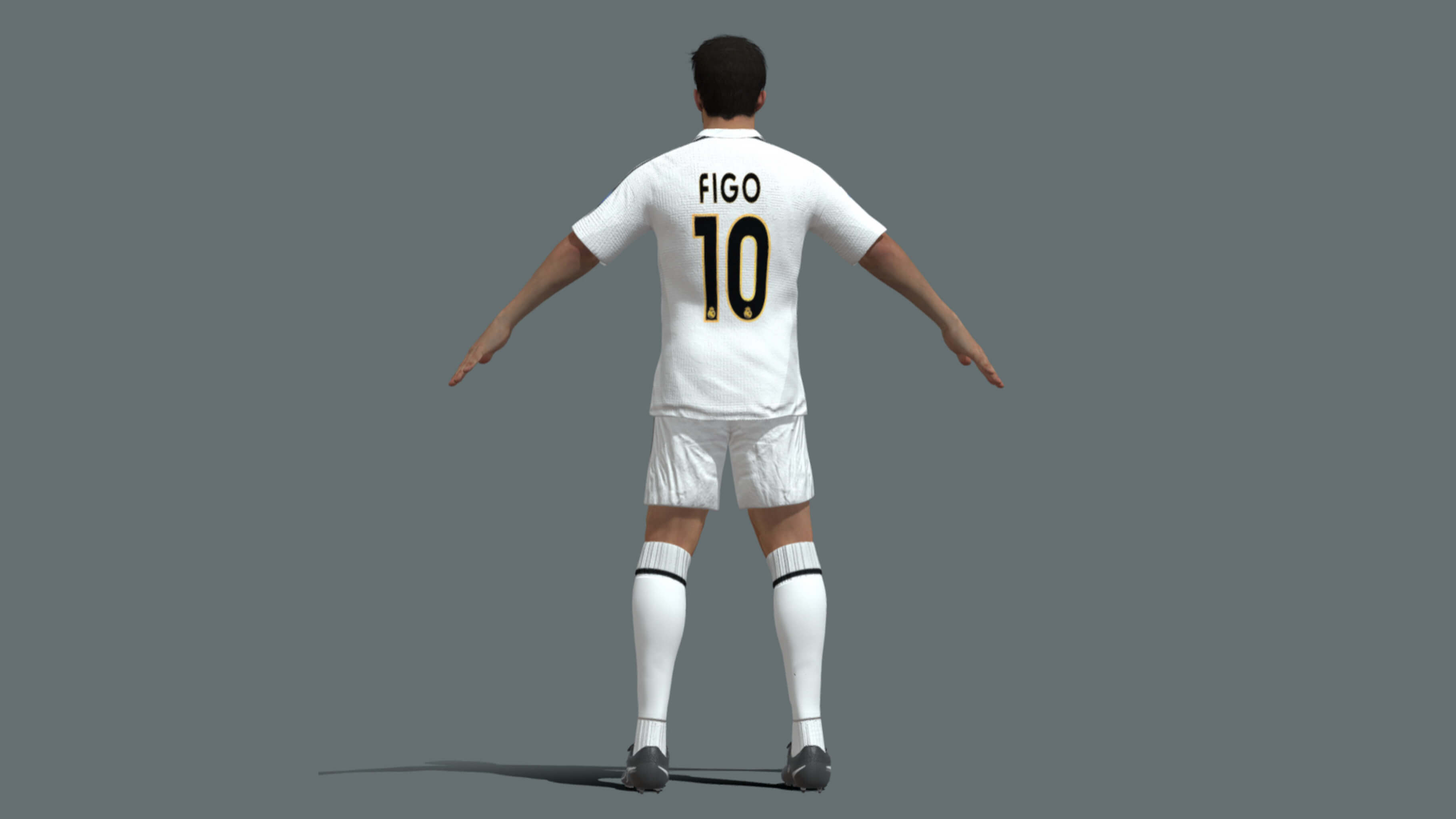 T-Pose Rigged Luis Figo Real Madrid 3D Model by tranduyhieu