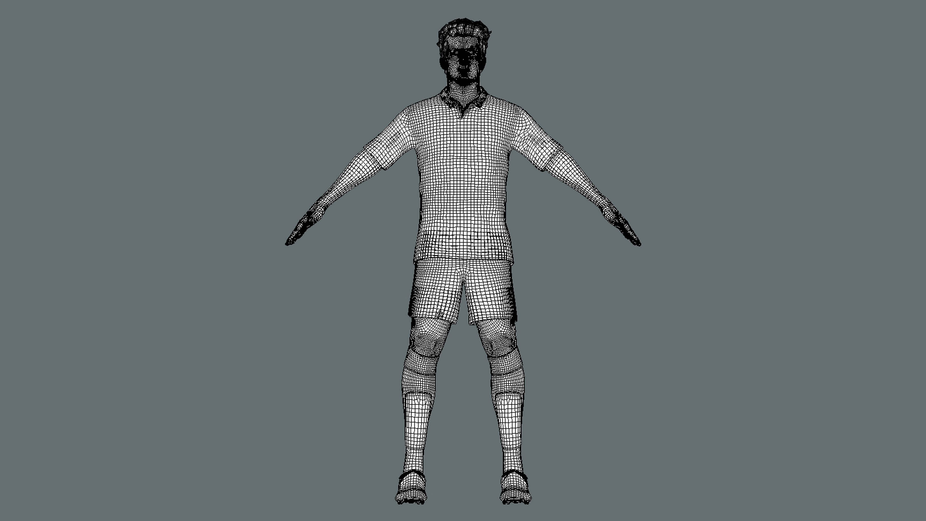 T-Pose Rigged Luis Figo Real Madrid 3D Model by tranduyhieu