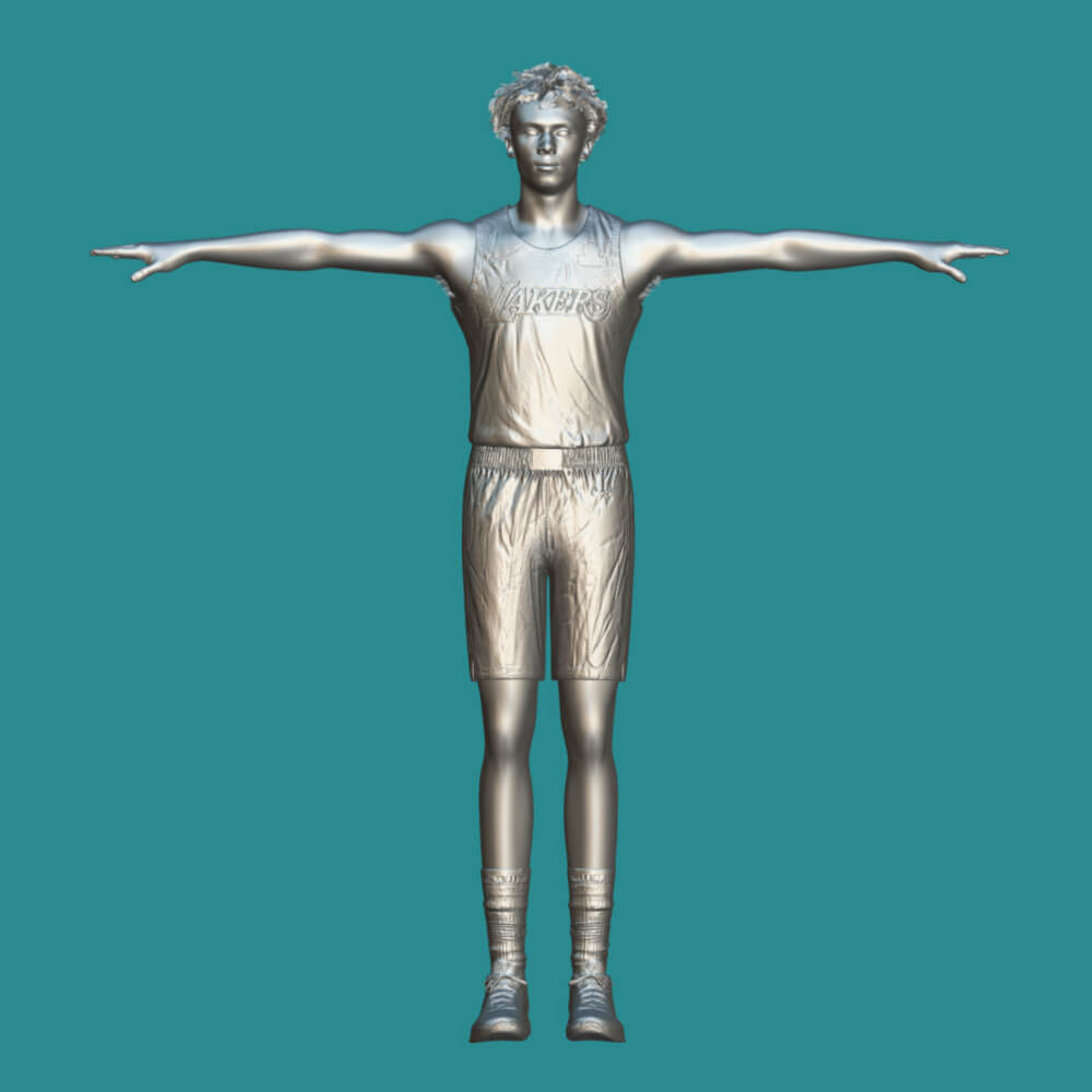 T-Pose Rigged Max Christie Los Angeles Lakers 23 3D Model by tranduyhieu