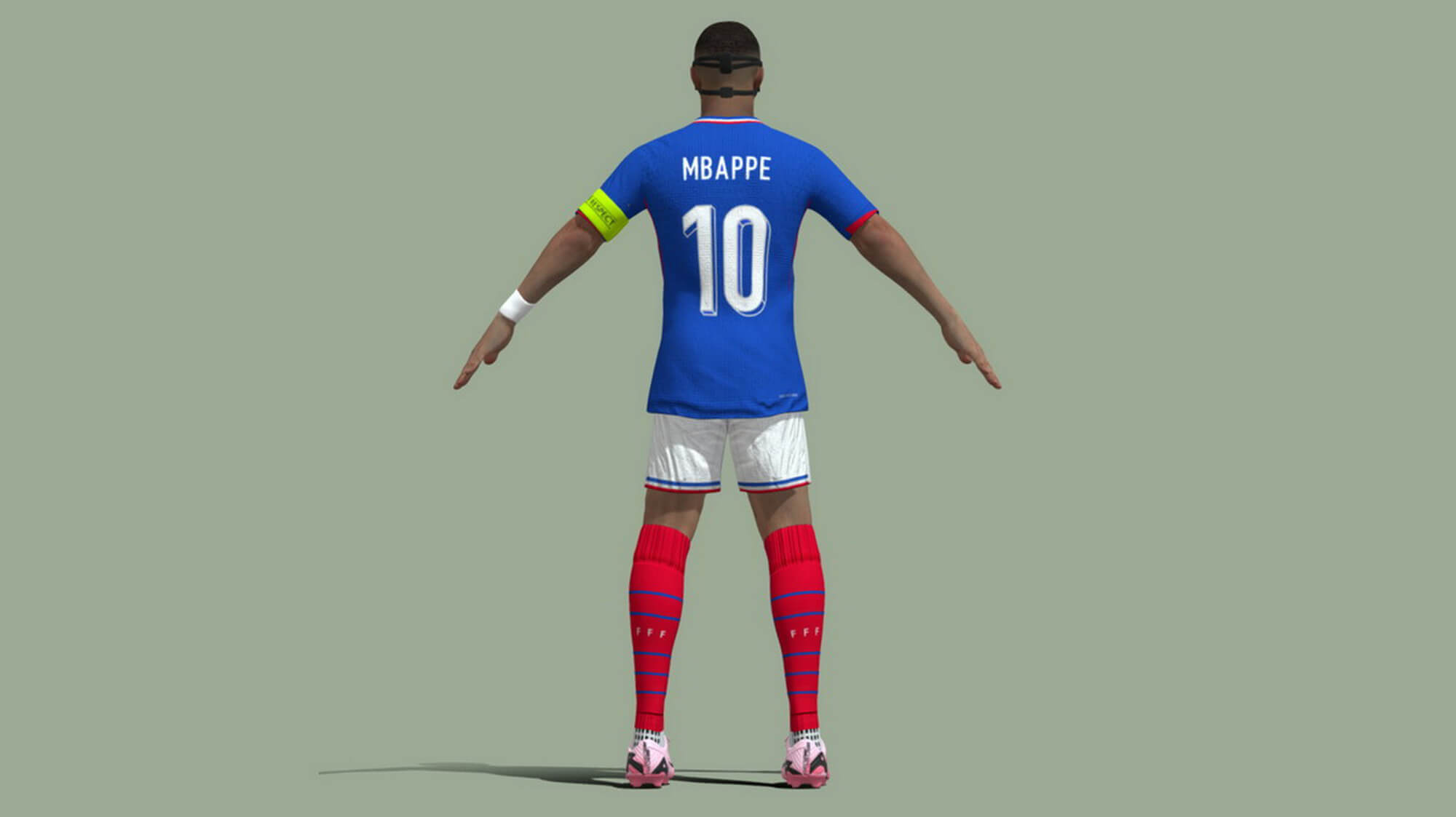 T-Pose Rigged Mbappe France Euro 2024 3D Model by tranduyhieu